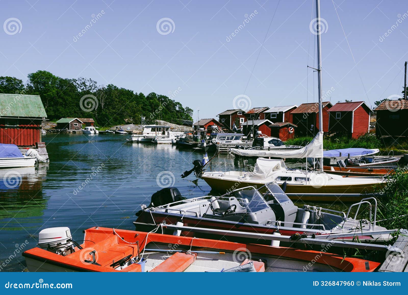 Small Boat Harbour in the Archipelago Stock Photo - Image of harbor ...