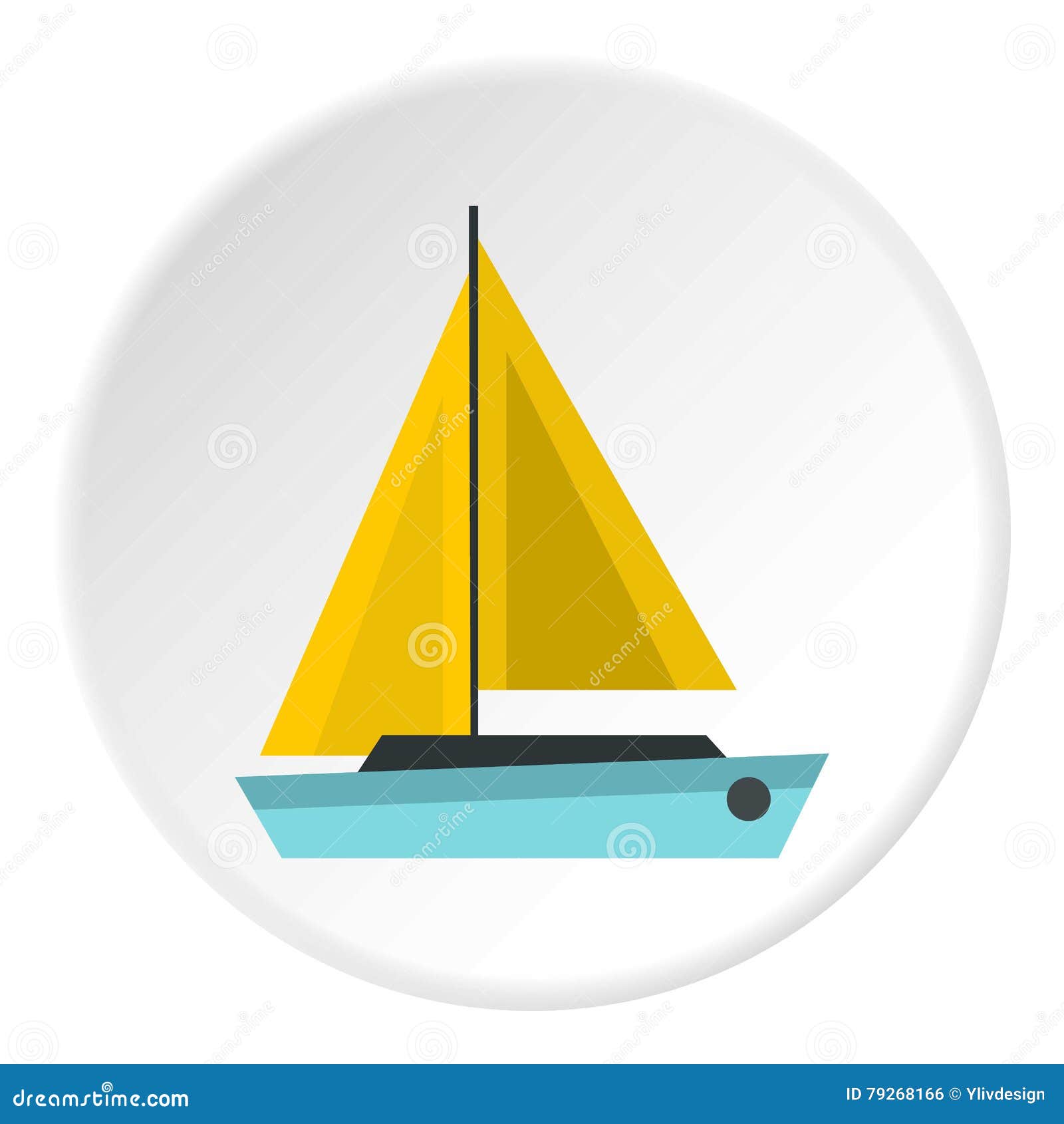 Small Boat Icon, Flat Style Stock Vector - Illustration of sign, sport ...