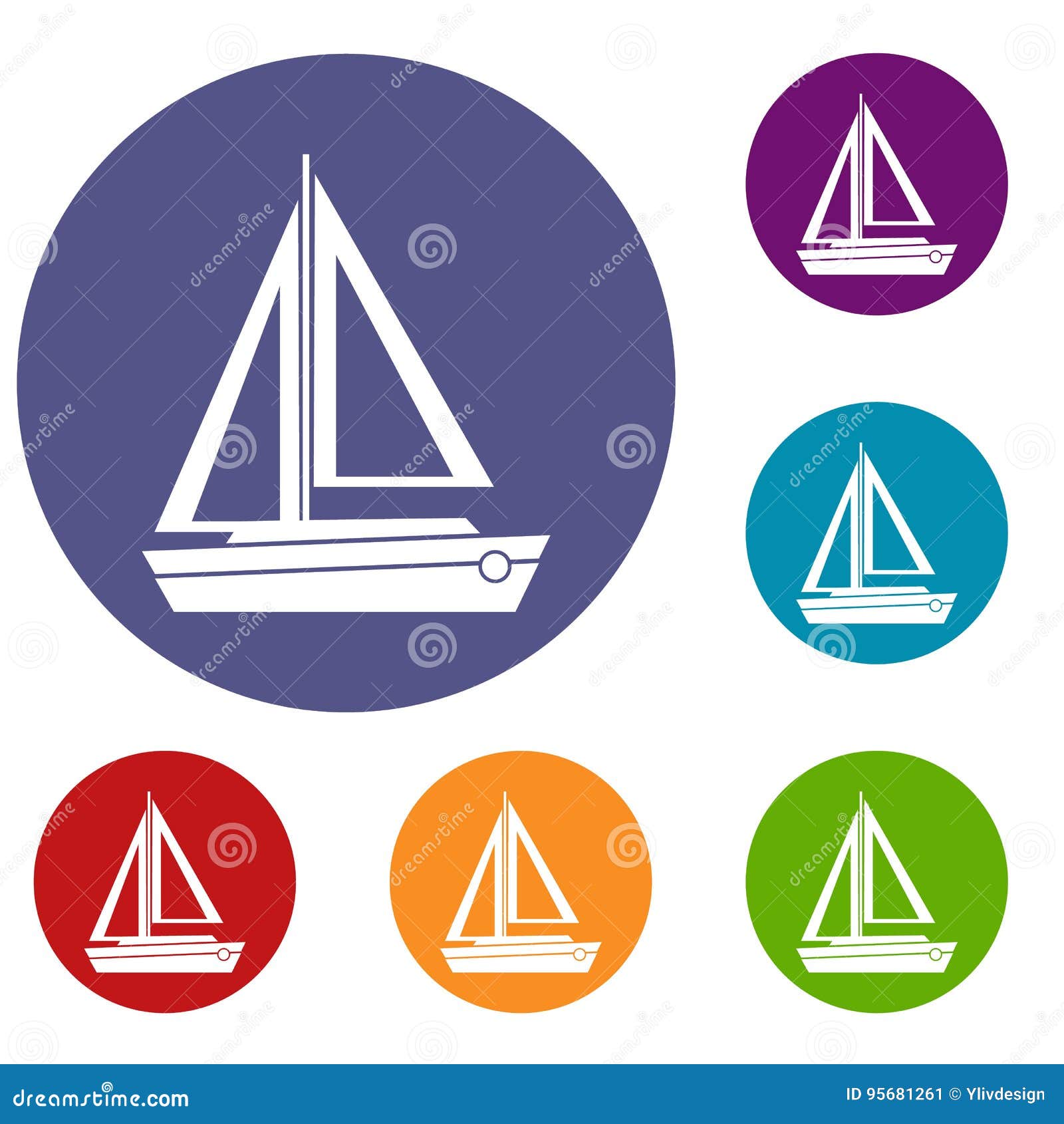 Small boat icons set stock vector. Illustration of boat - 95681261