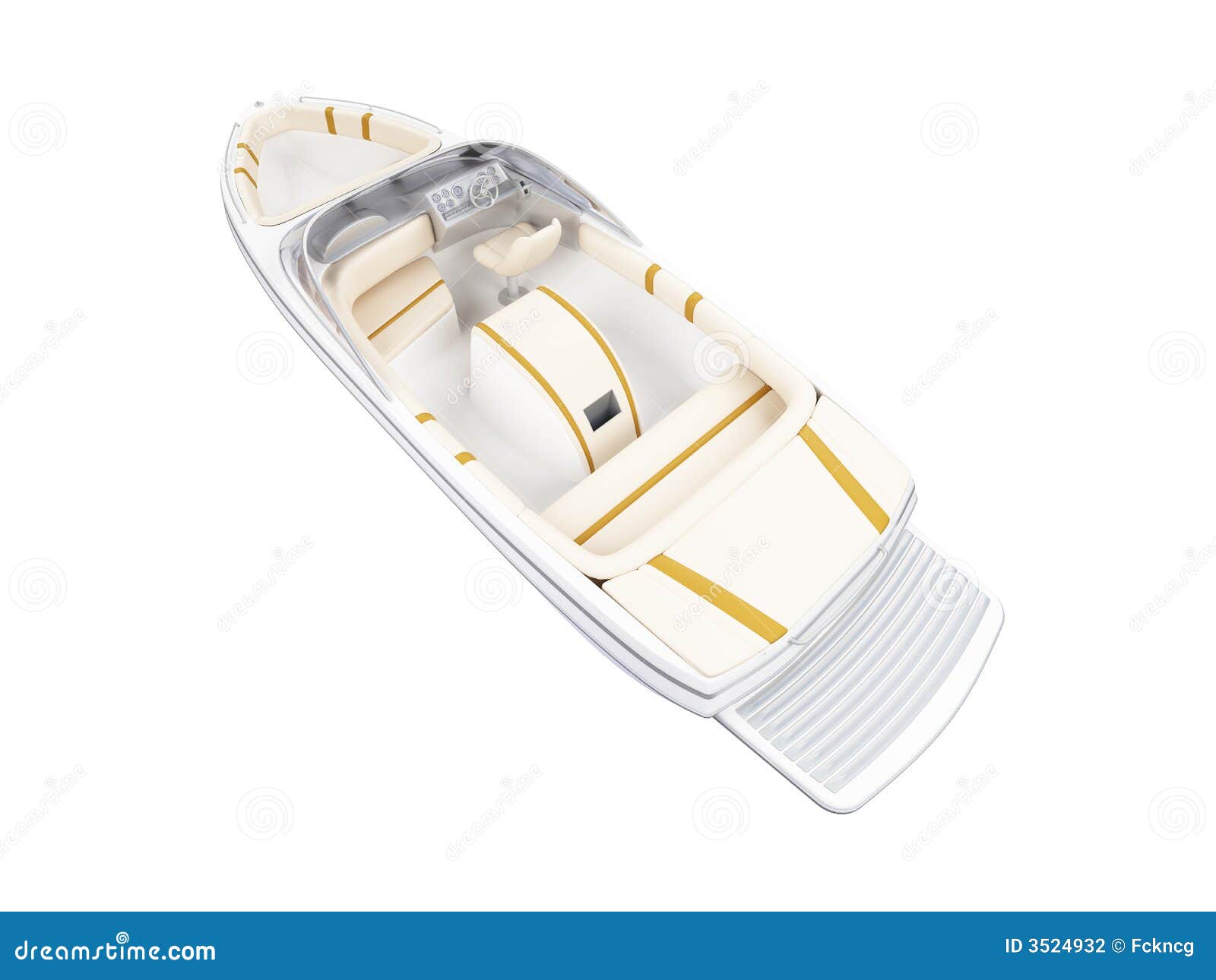 Small Boat Isolated Back View Stock Illustration - Illustration of ...