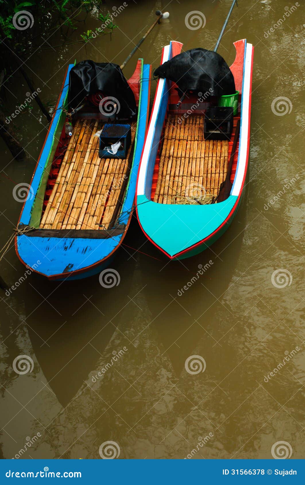 Small boat in river stock photo. Image of nature, landscape - 31566378