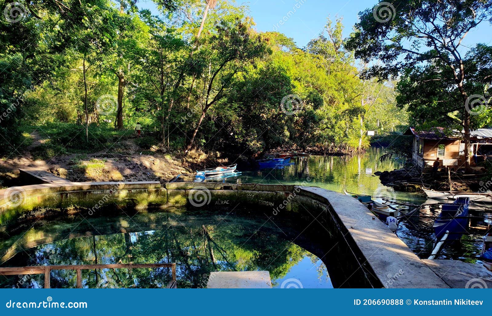 Small Boat Station in Jungle Stock Photo - Image of lifestyle, freedom ...