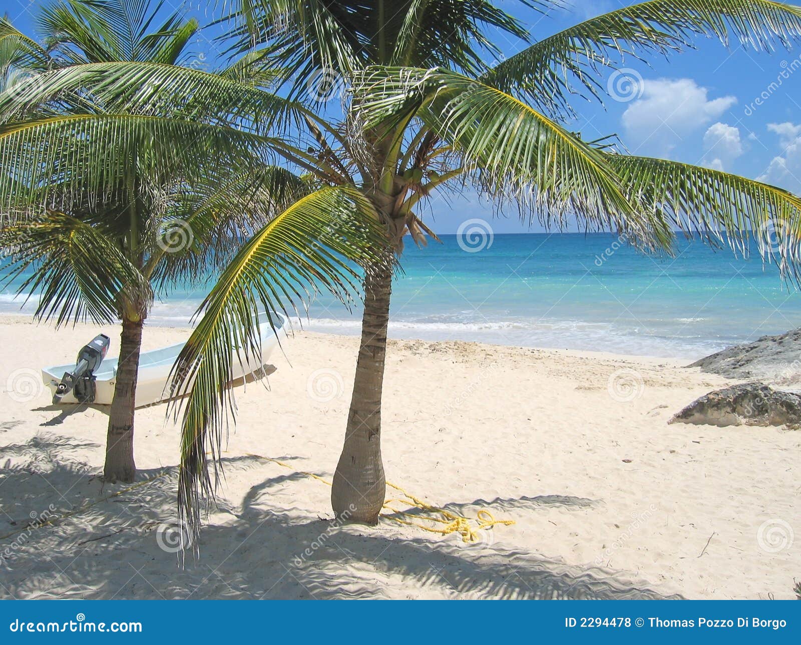 A Small Boat, a Tropical Beach Stock Photo - Image of americas, boat ...