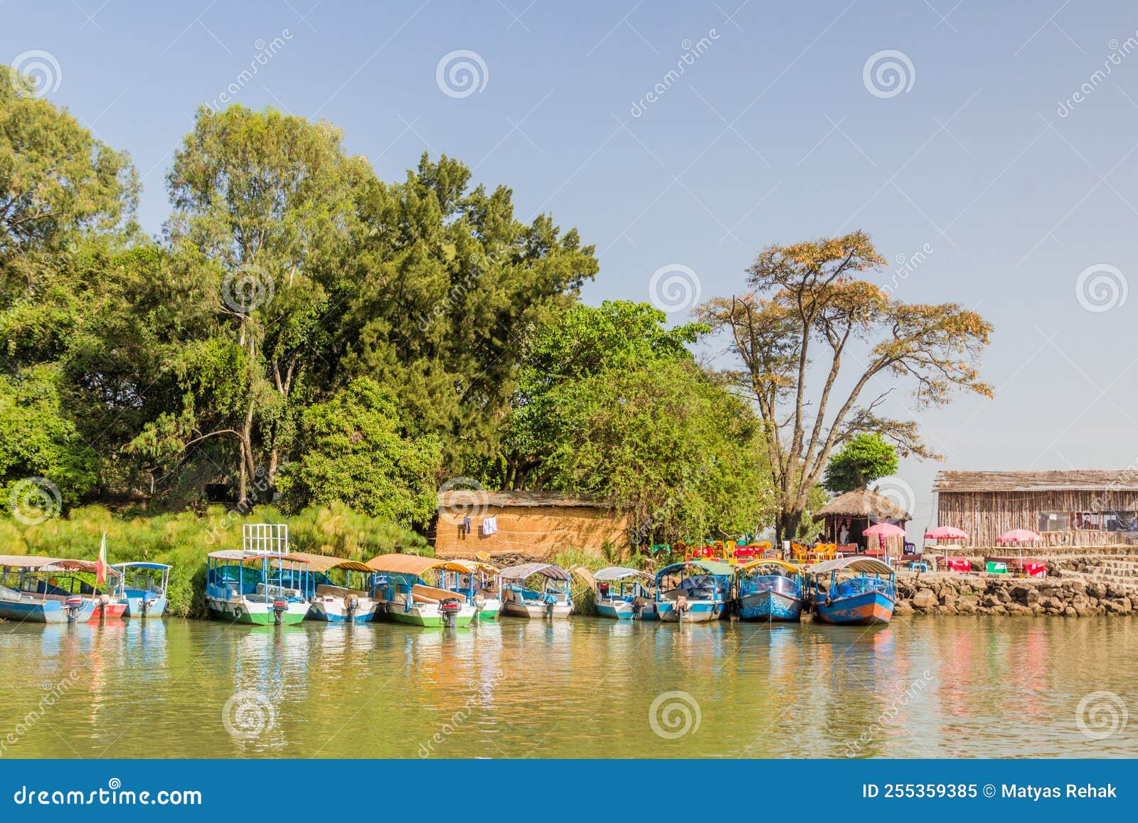 Small Boats in Bahir Dar, Ethiop Stock Image - Image of ferry, pier ...