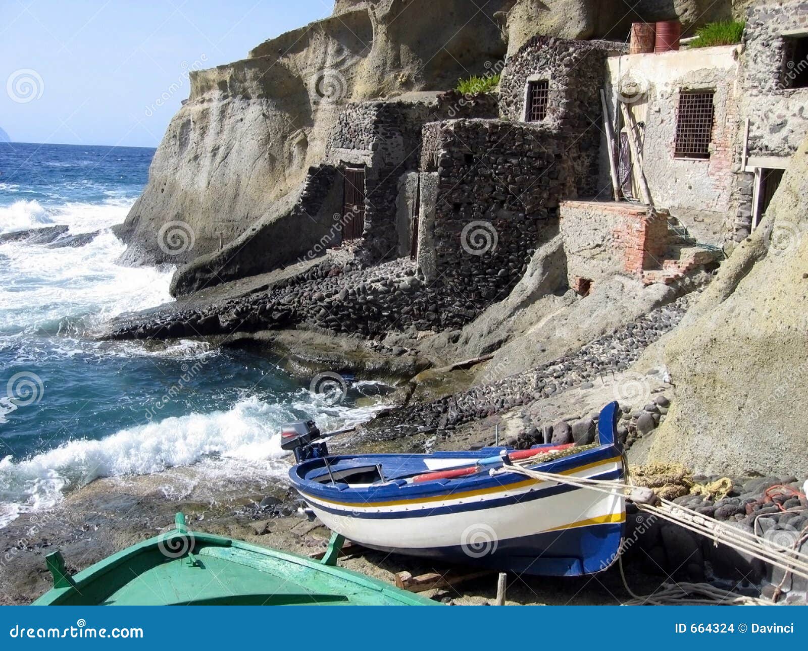 Small boats in a bay stock photo. Image of french, secluded - 664324