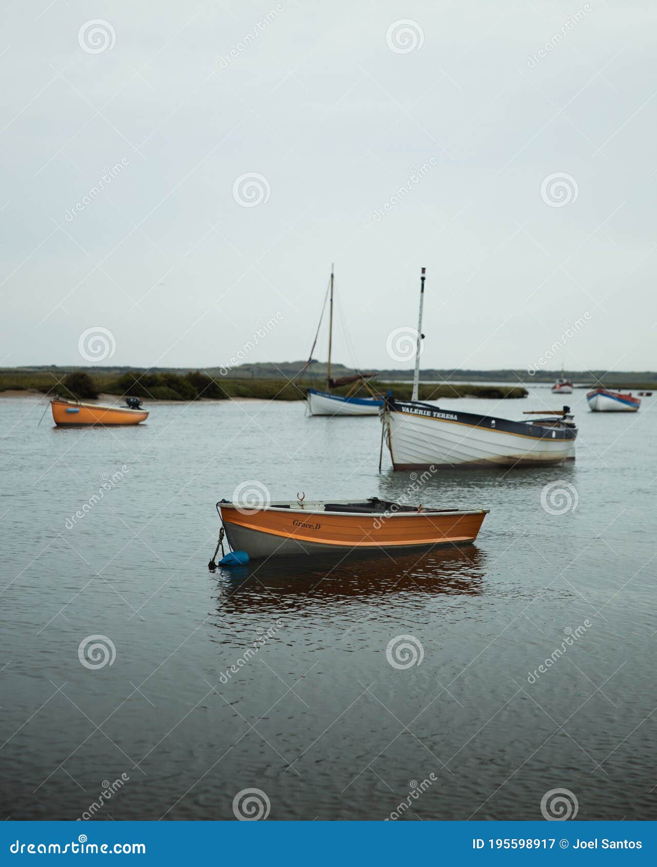 Small Boats in the Marsh at Moody Weather Stock Image - Image of ...
