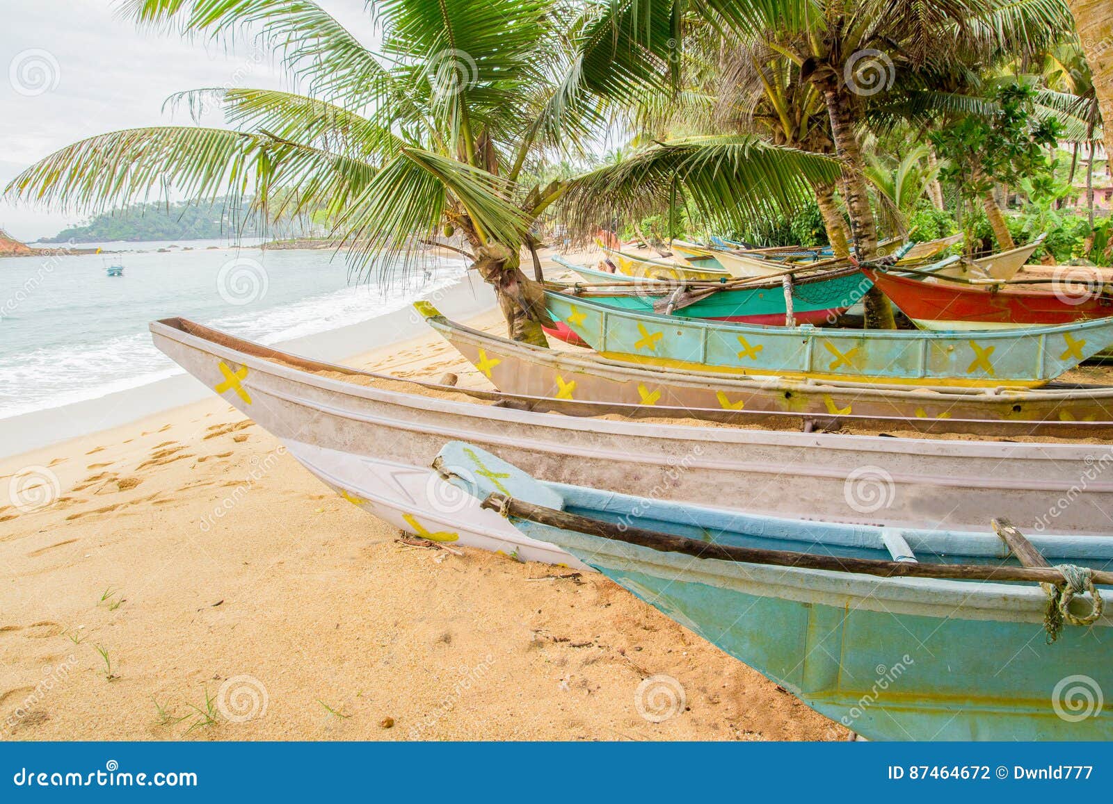 Small Boats on Tropical Beach Stock Photo - Image of caribbean, travel ...