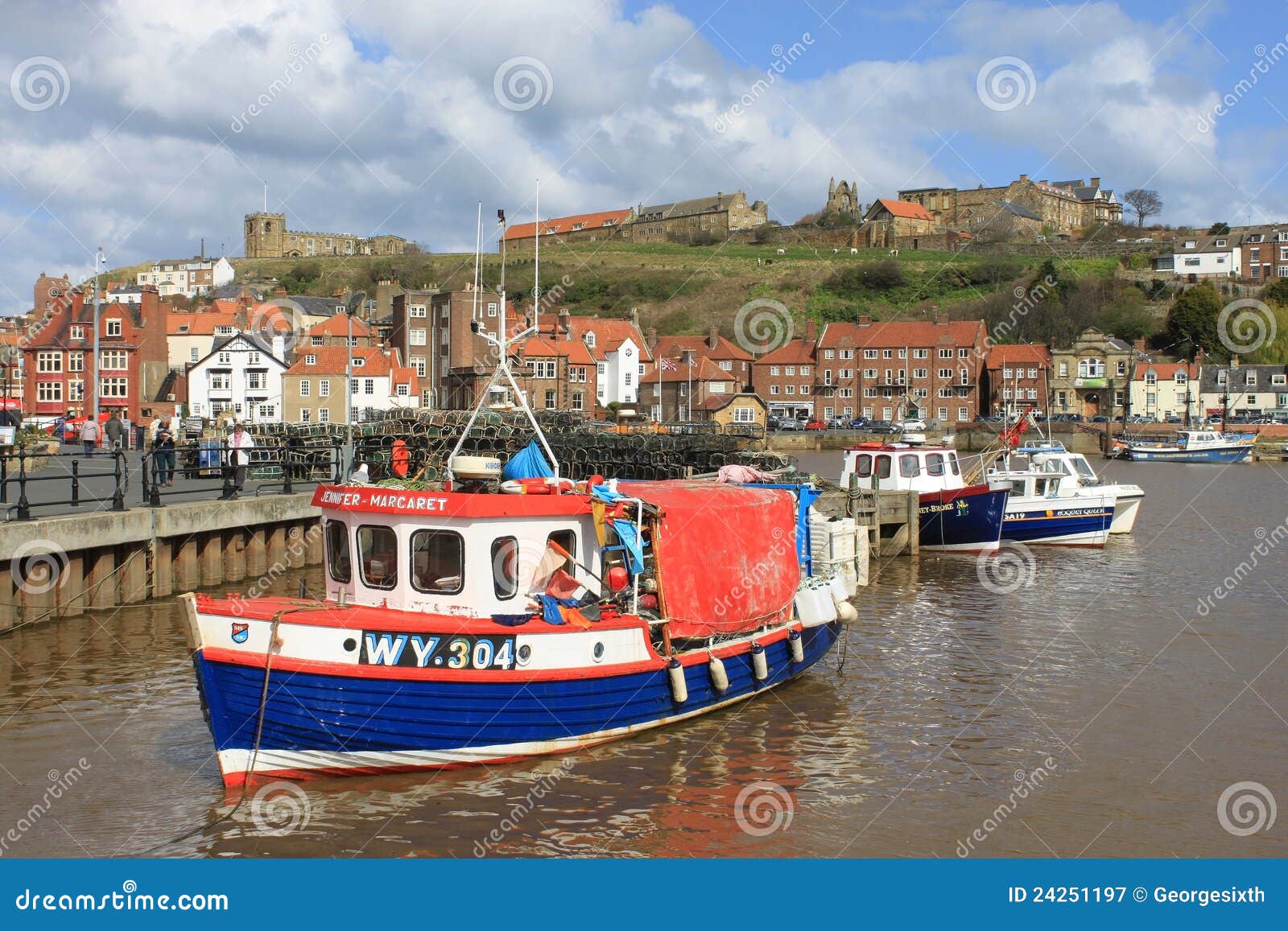 Small Boats in Whitby Harbour, North Yorkshire. Editorial Photography ...