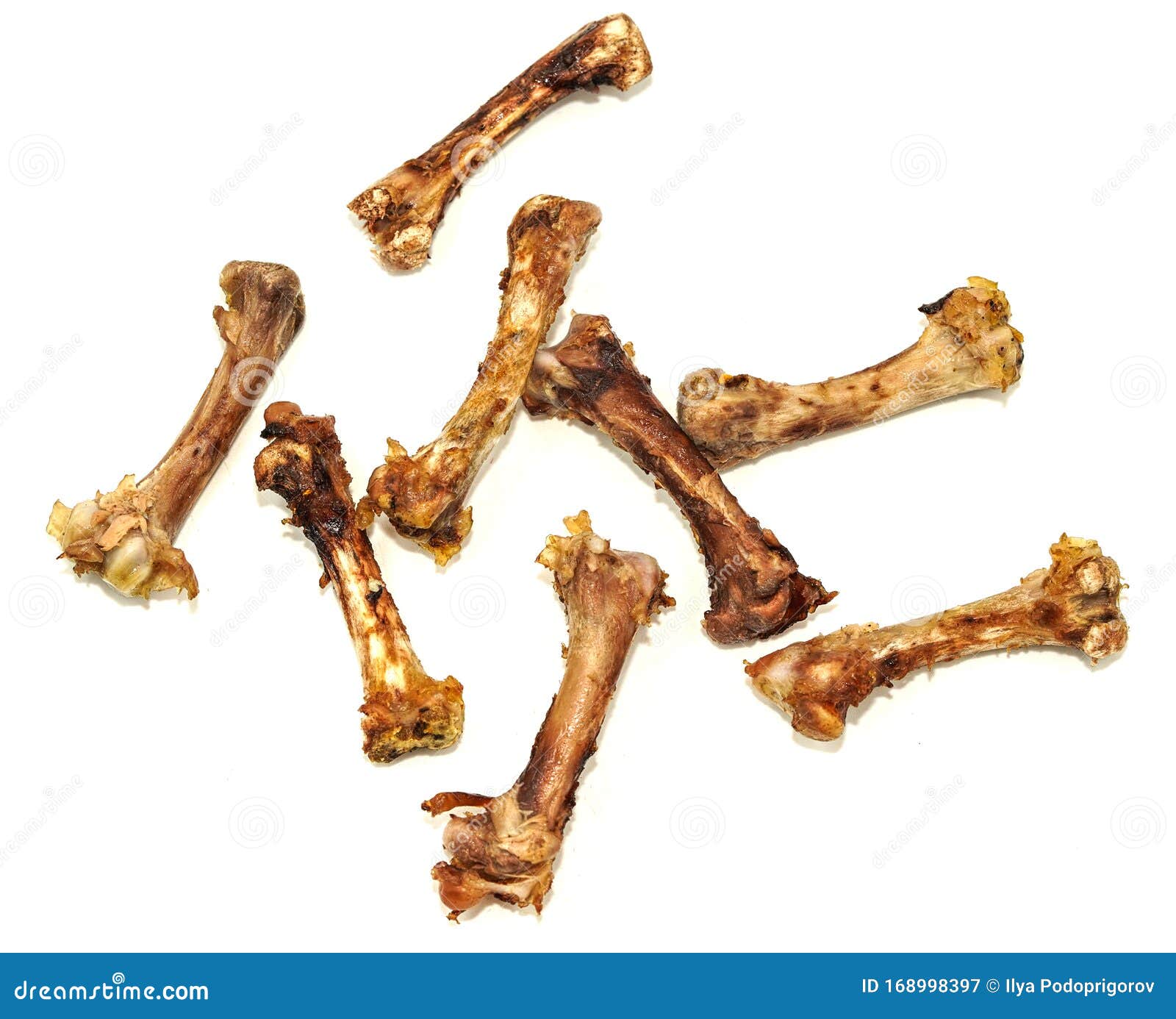 Small Bones on a White Background. Food Scraps Stock Image - Image of ...
