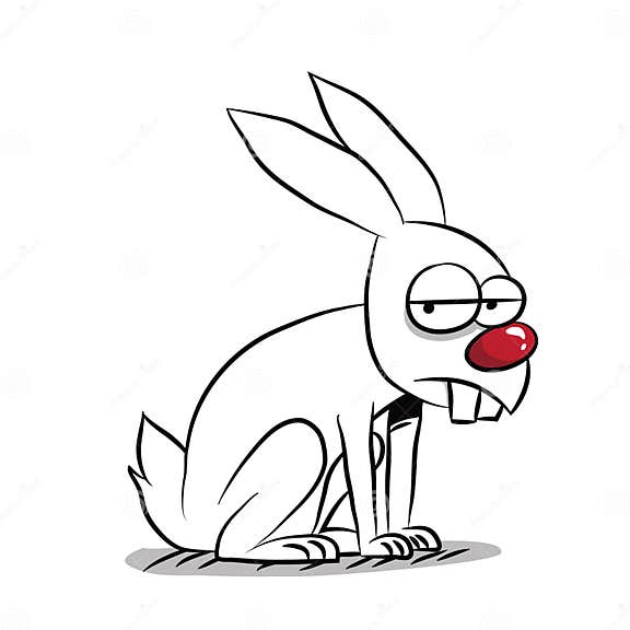 Small bored white rabbit stock illustration. Illustration of teeth ...