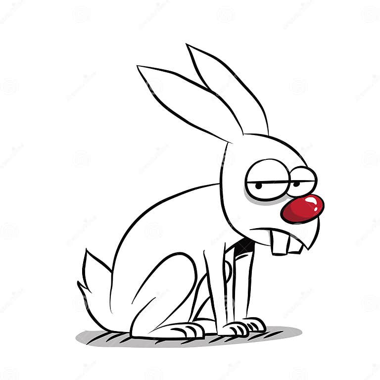 Small bored white rabbit stock illustration. Illustration of teeth ...