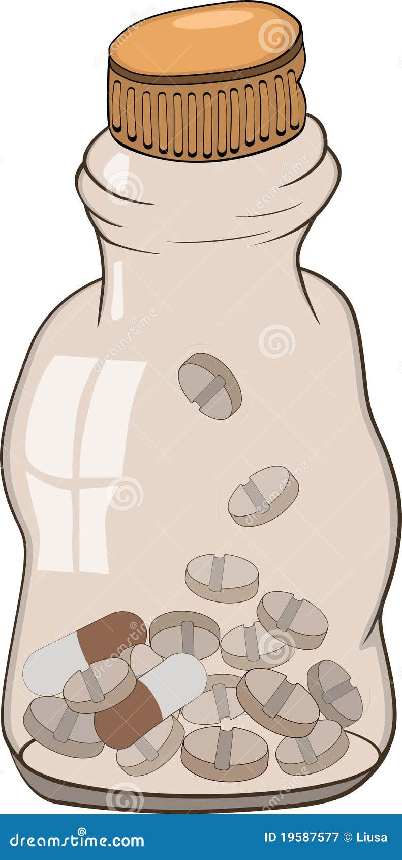 Small Bottle With A Medicine And Tablets.Cartoon | CartoonDealer.com ...