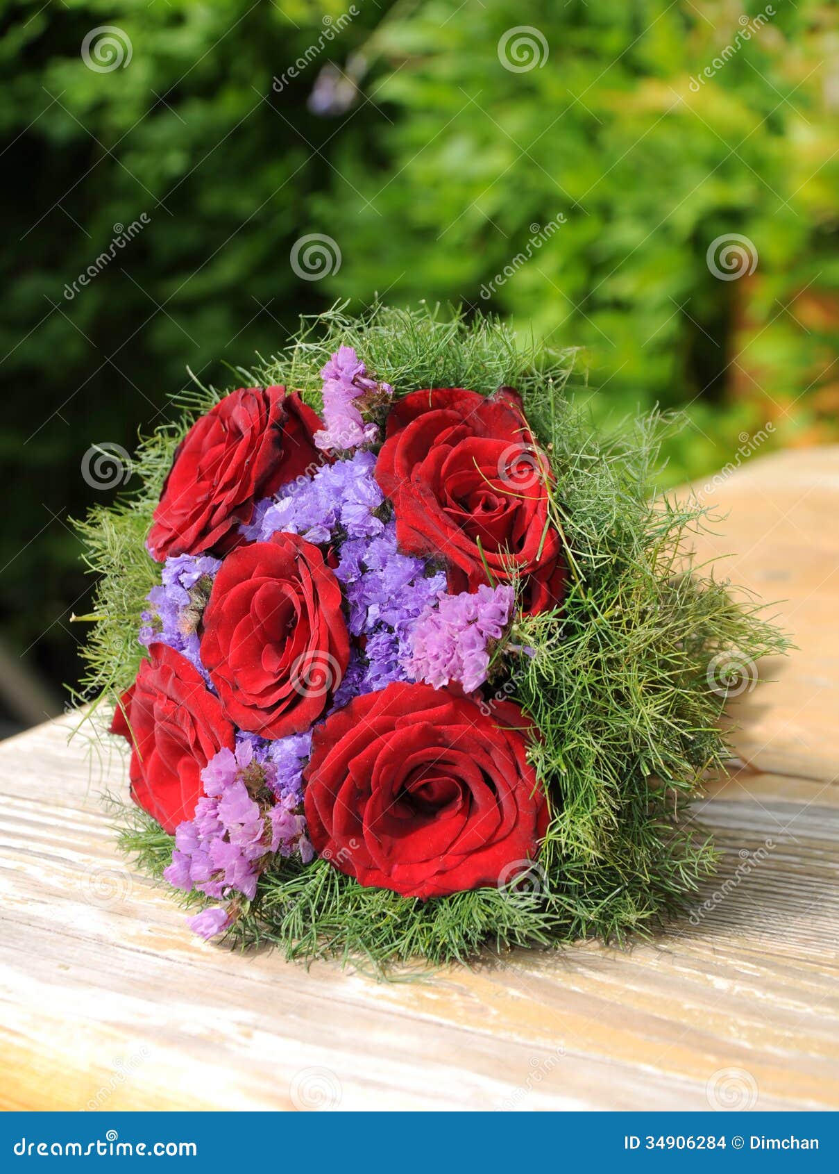 Small Bouquet of Roses on the Table Stock Photo - Image of weddings ...