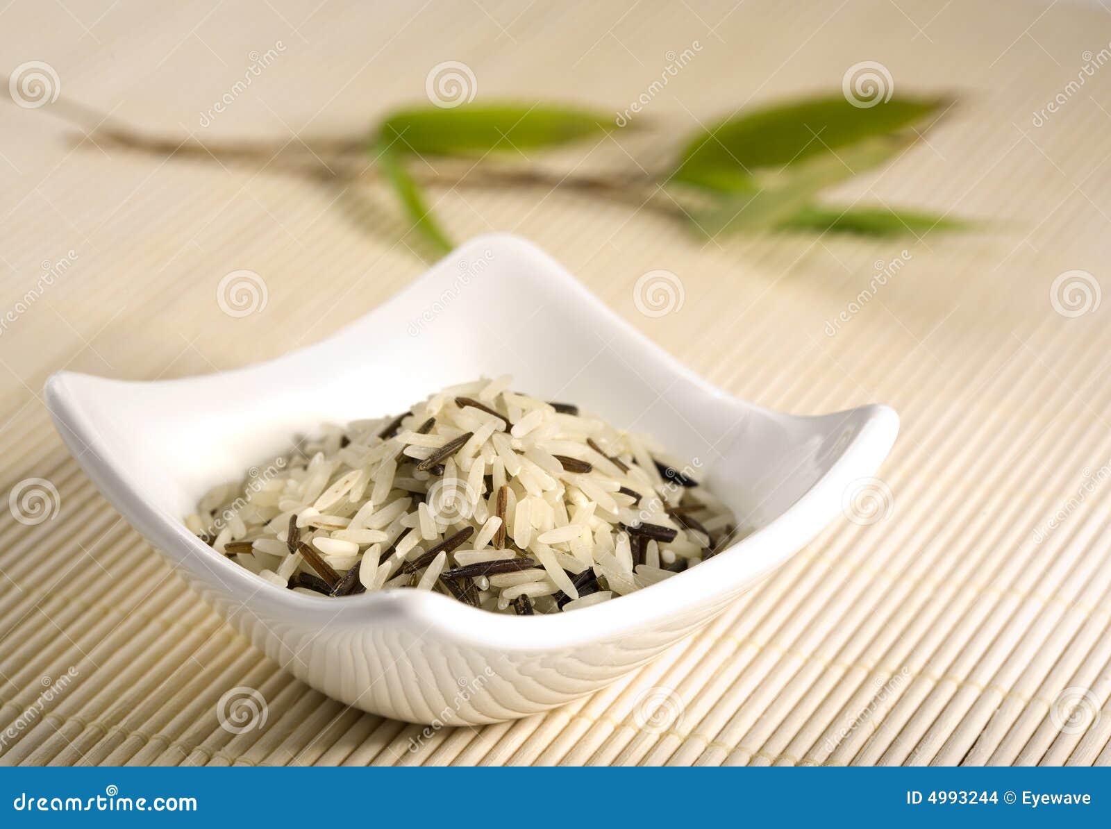 Small Bowl Filled with Rice Stock Photo - Image of food, leaves: 4993244