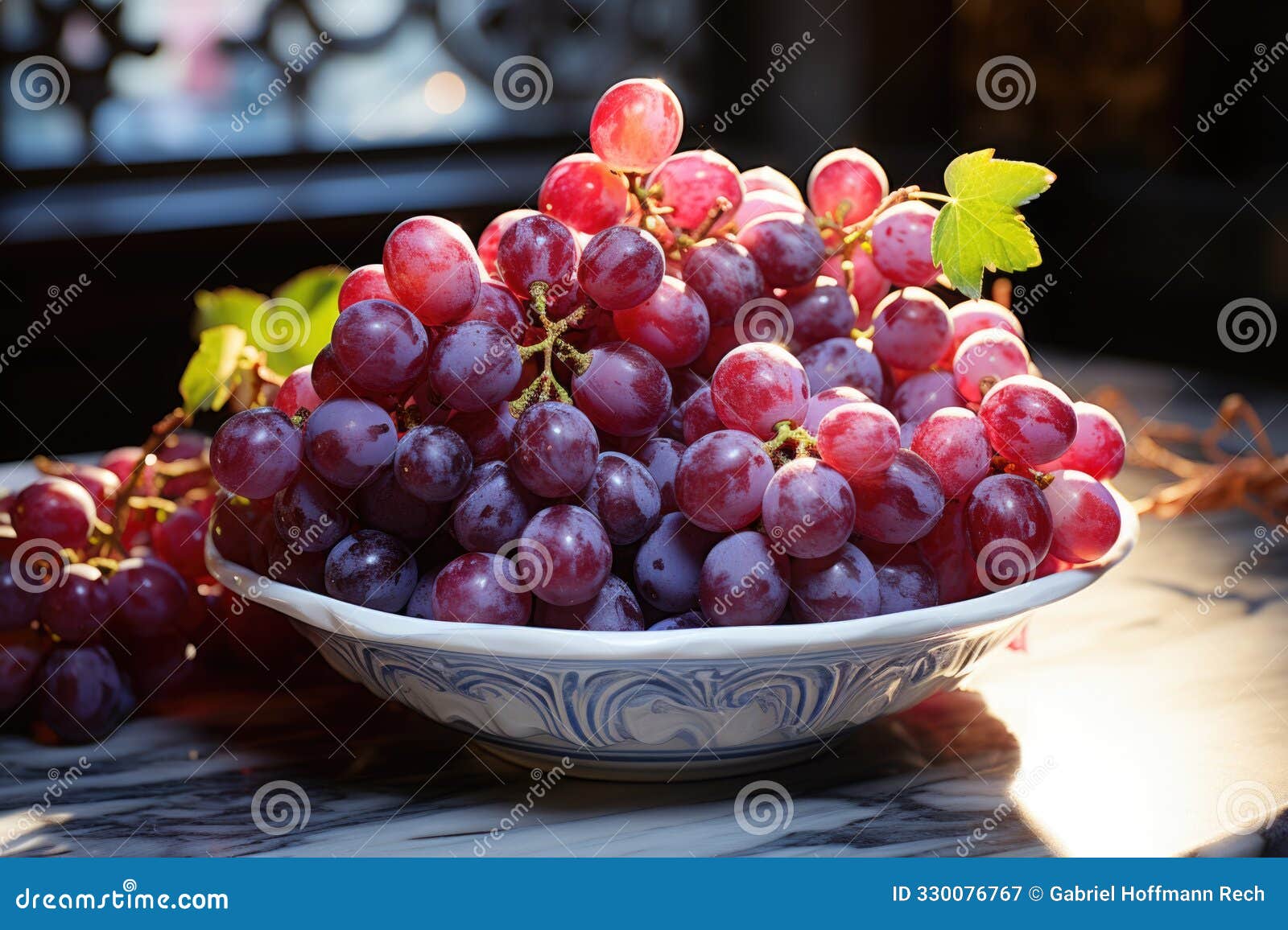 Grape Small And Round Clustered Fruits With Thin Skin In Shade Stock ...