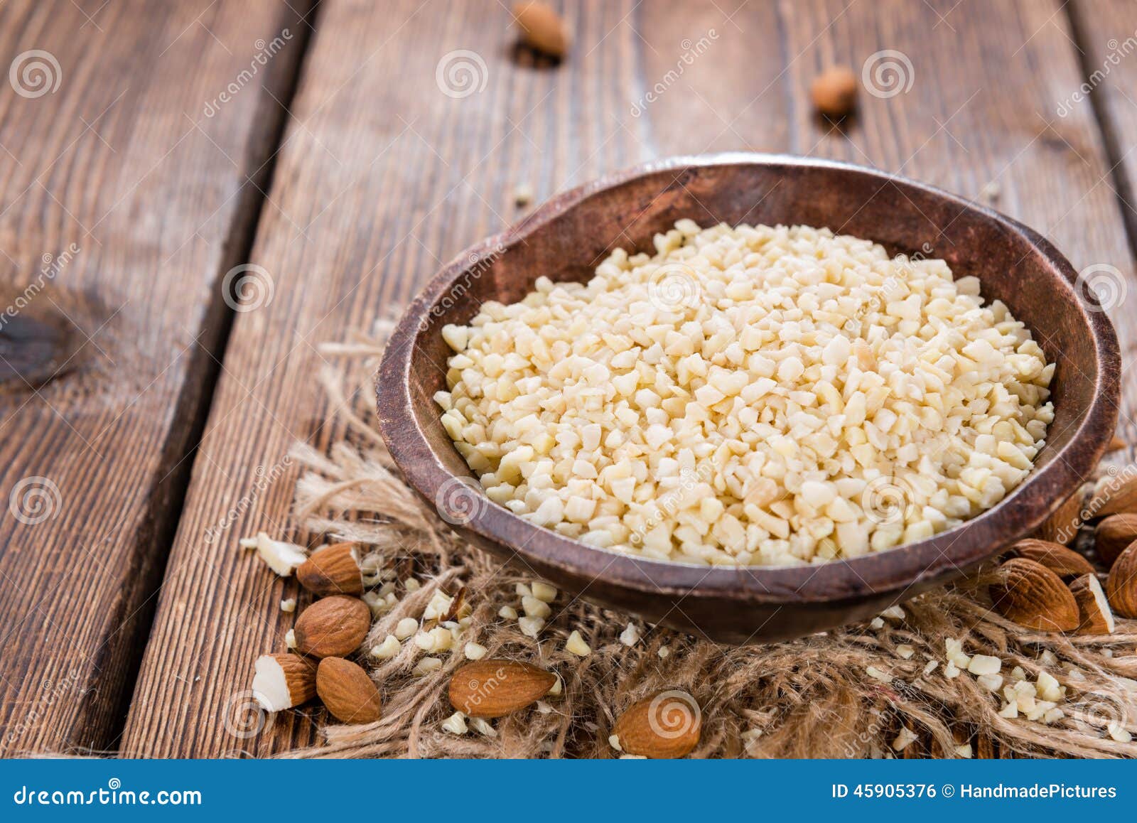 Small Bowl with Minced Almonds Stock Photo - Image of dried, mandel ...