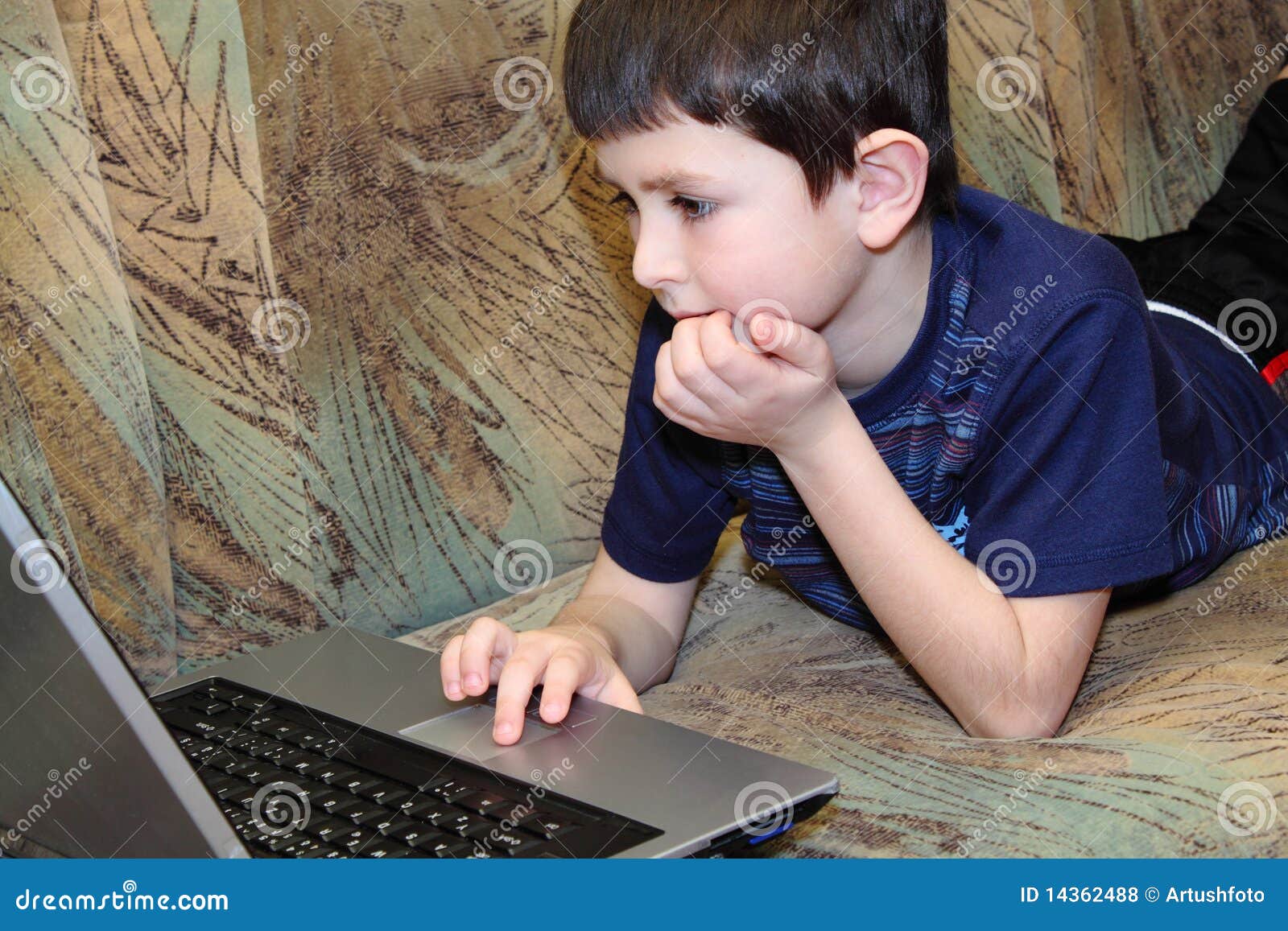 Small Boy Browsing on Internet Stock Photo - Image of browsing, games ...