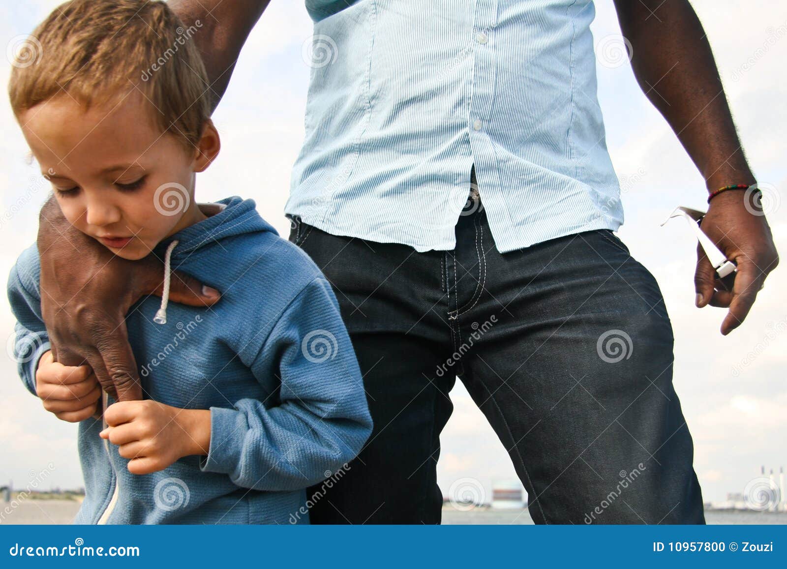 Small boy feeling safe stock photo. Image of happy, enjoyment - 10957800
