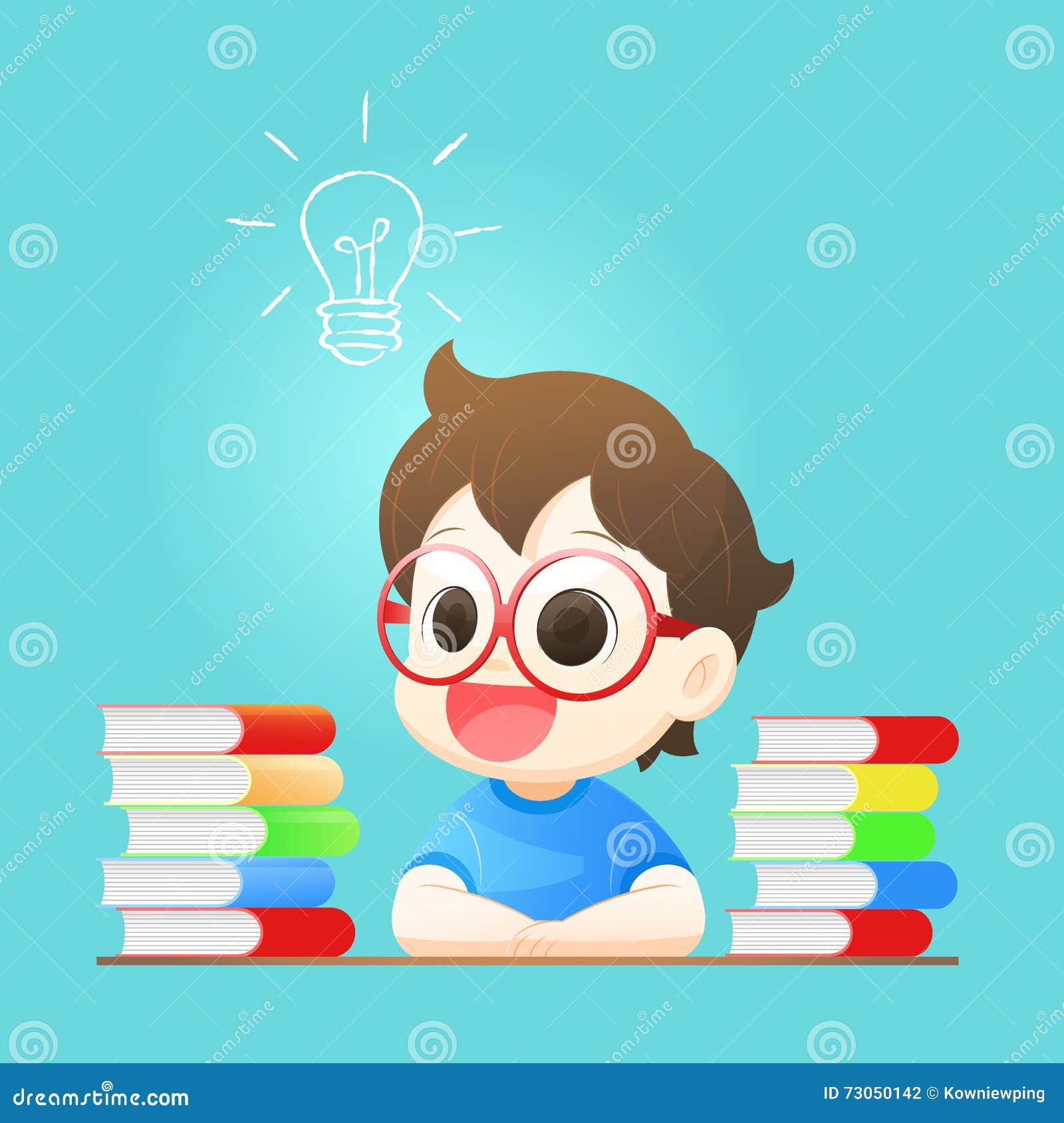 Small boy has idea stock illustration. Illustration of development ...
