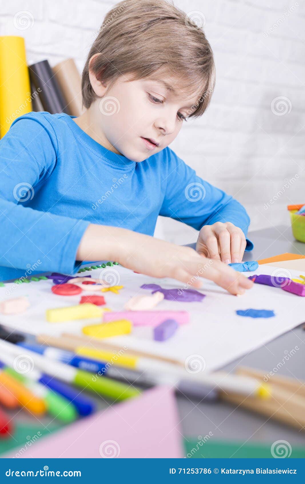 Small Boy and His Creative Hobby Stock Photo - Image of education ...
