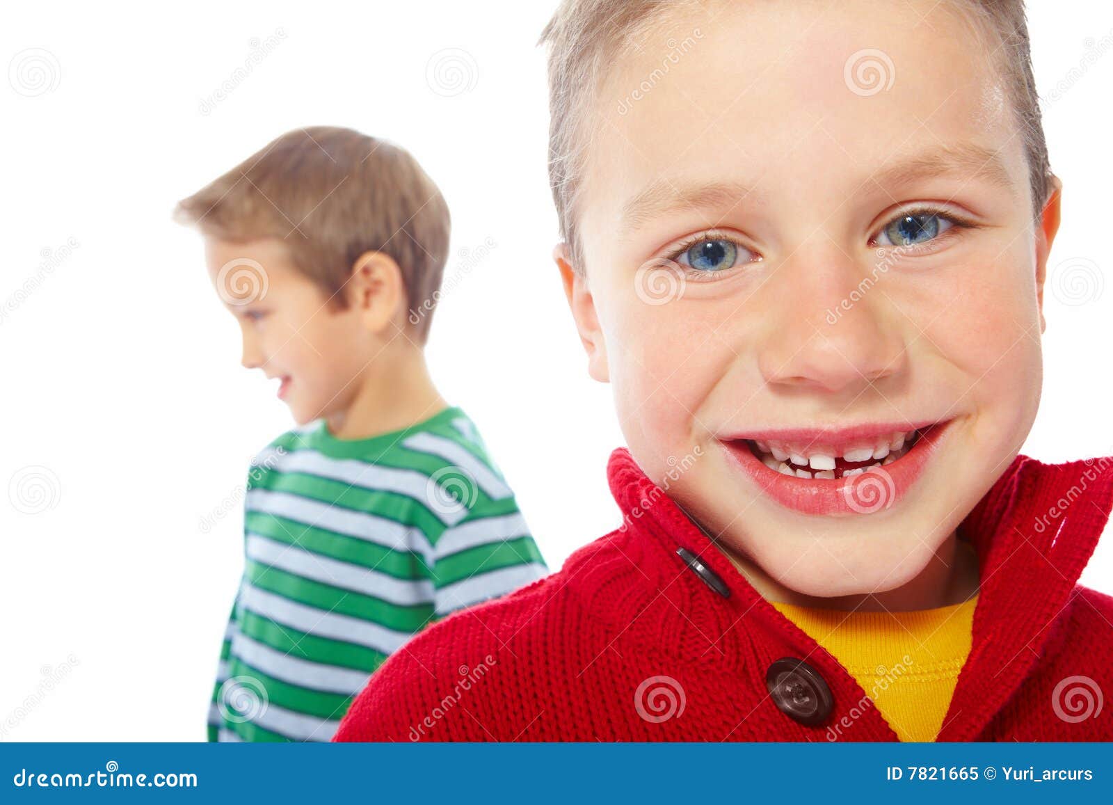 Small Boy with One Friend in the Background Stock Image - Image of guys ...