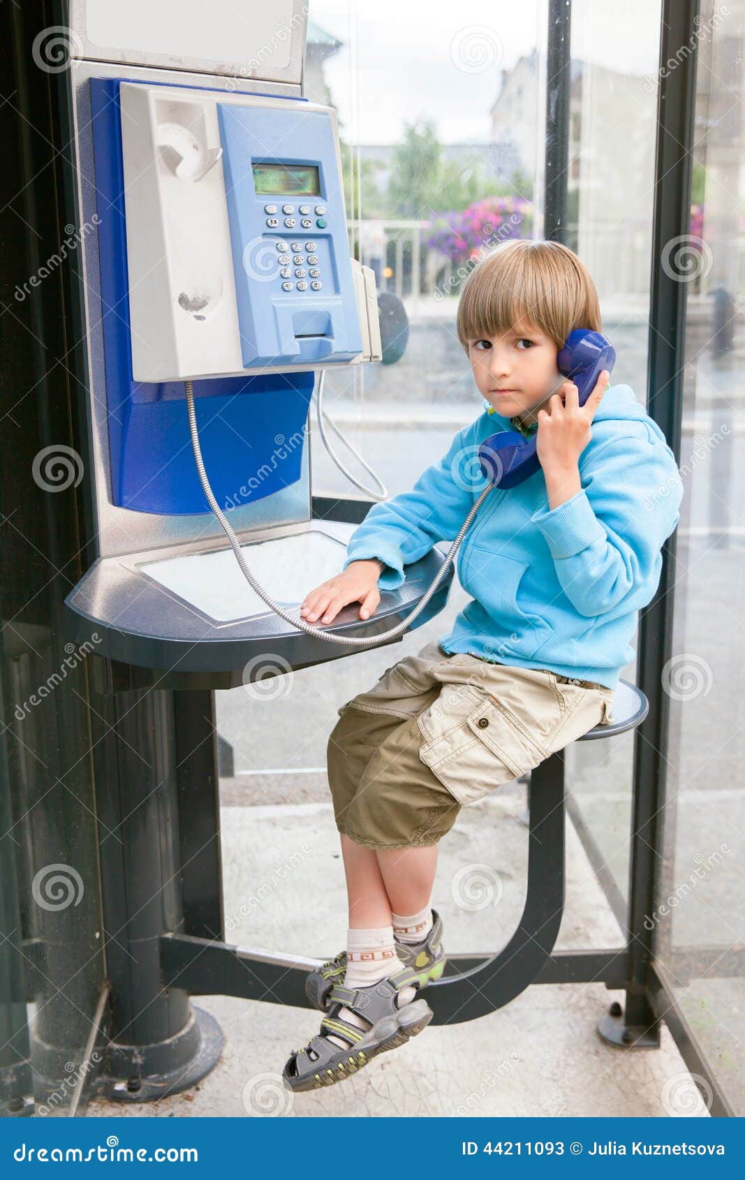 Small Boy Speaks by Public Pay Telephone Stock Image - Image of europe ...