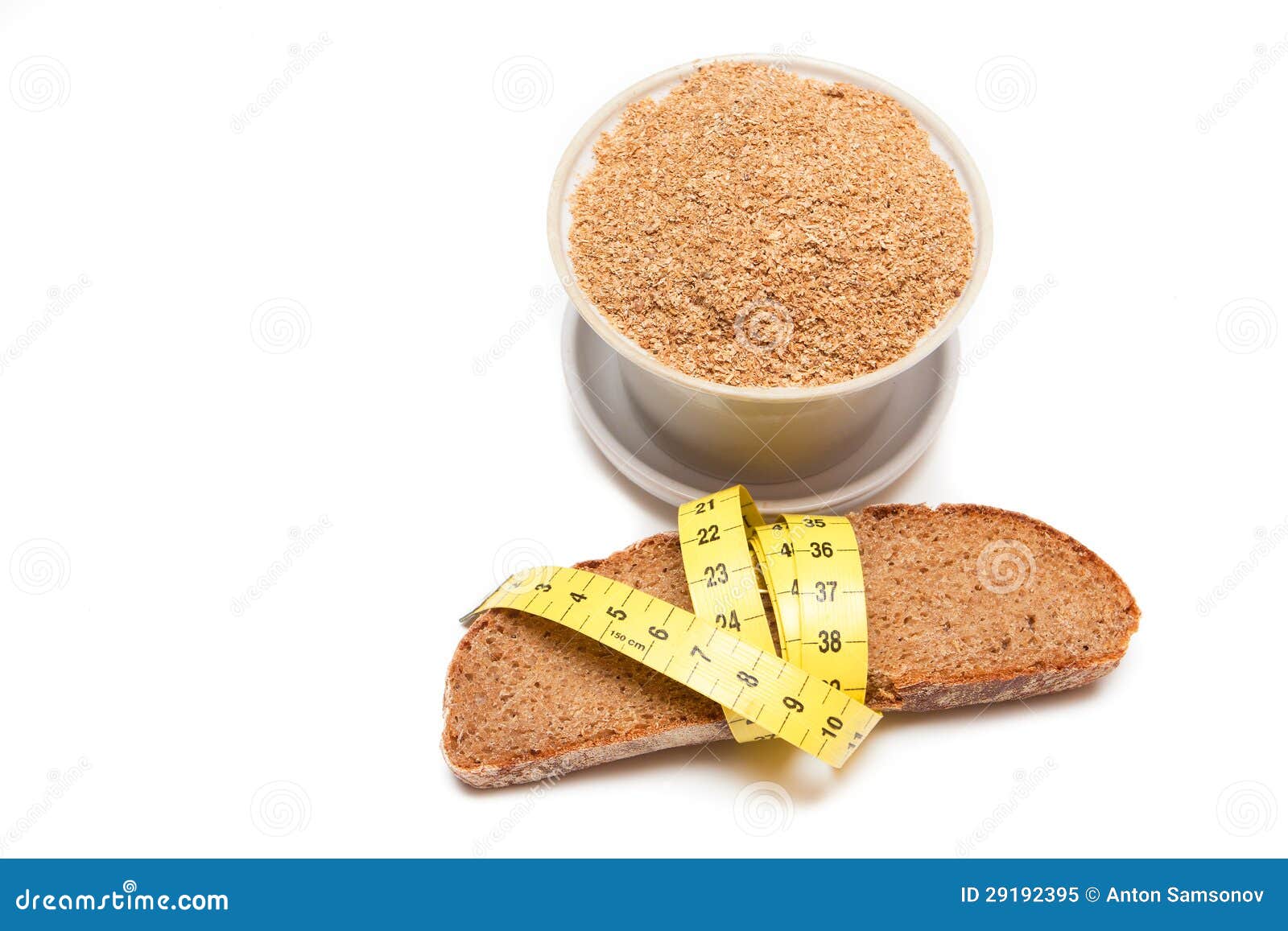 Small Bran on a White Background Stock Image - Image of harvest ...