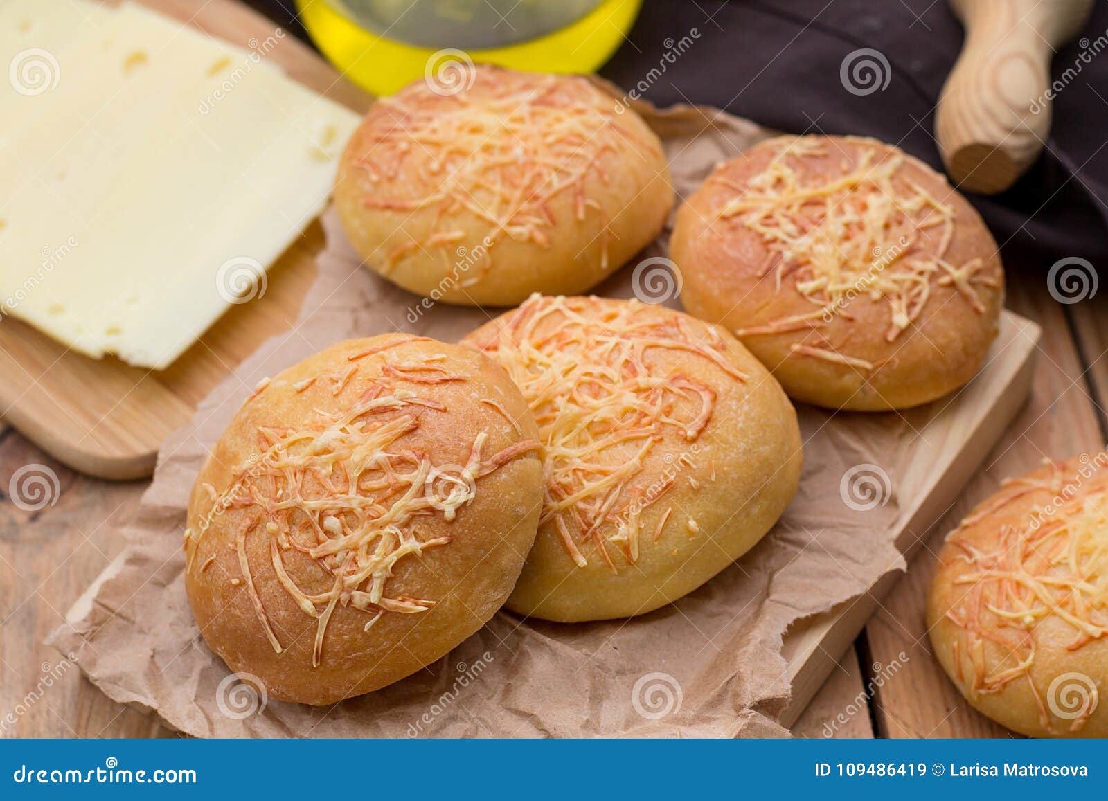 Small Bread Buns Rolls with Cheese Stock Image - Image of dinner ...