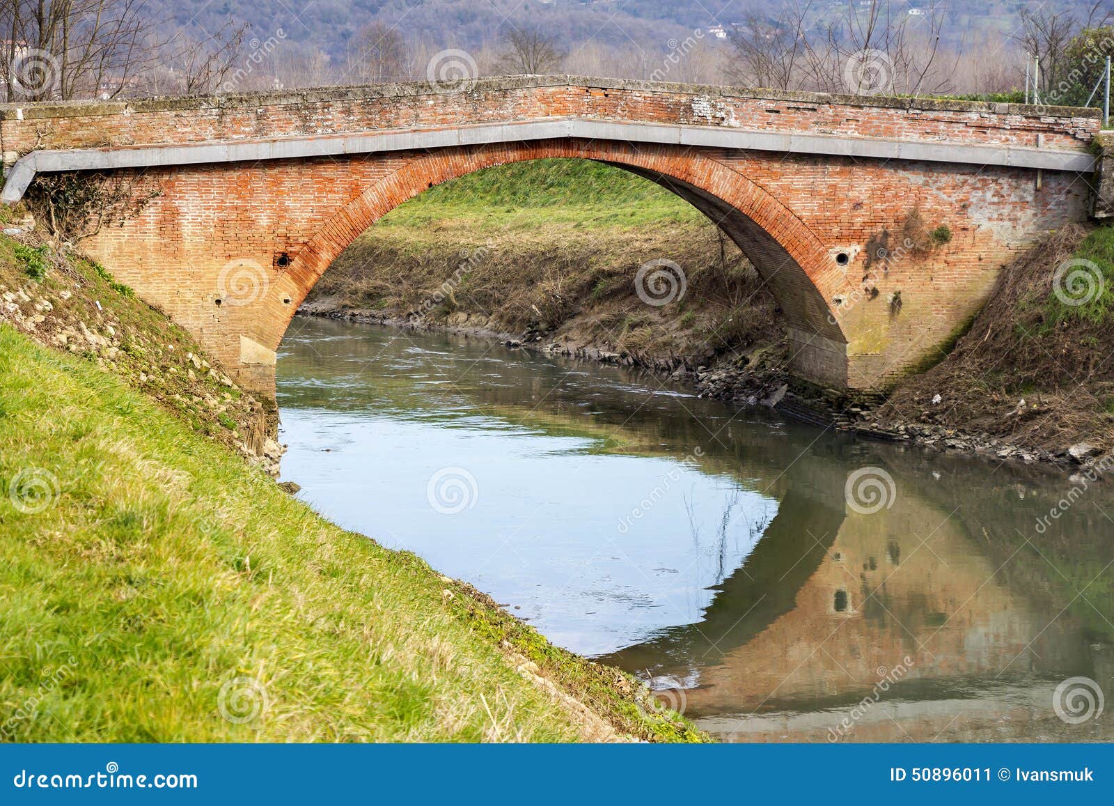 Small brick bridge stock image. Image of italian, estate - 50896011