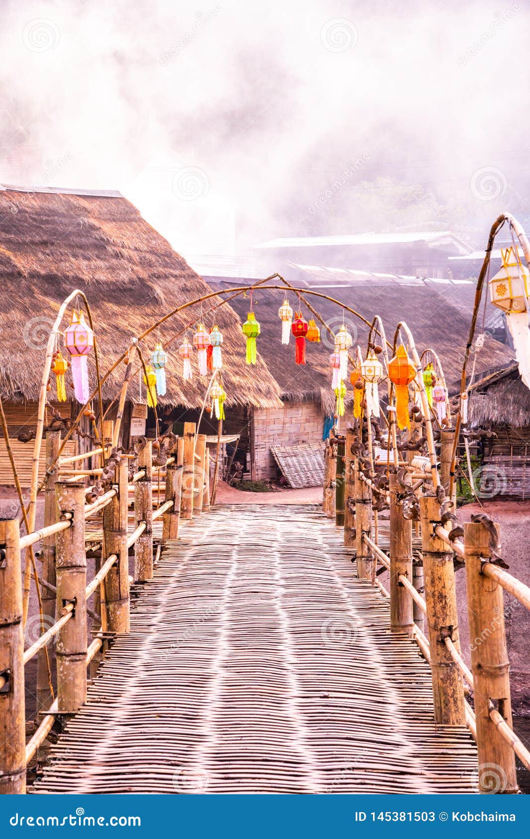 Small Bridge Above Mang River in Bokuai District Stock Image - Image of ...