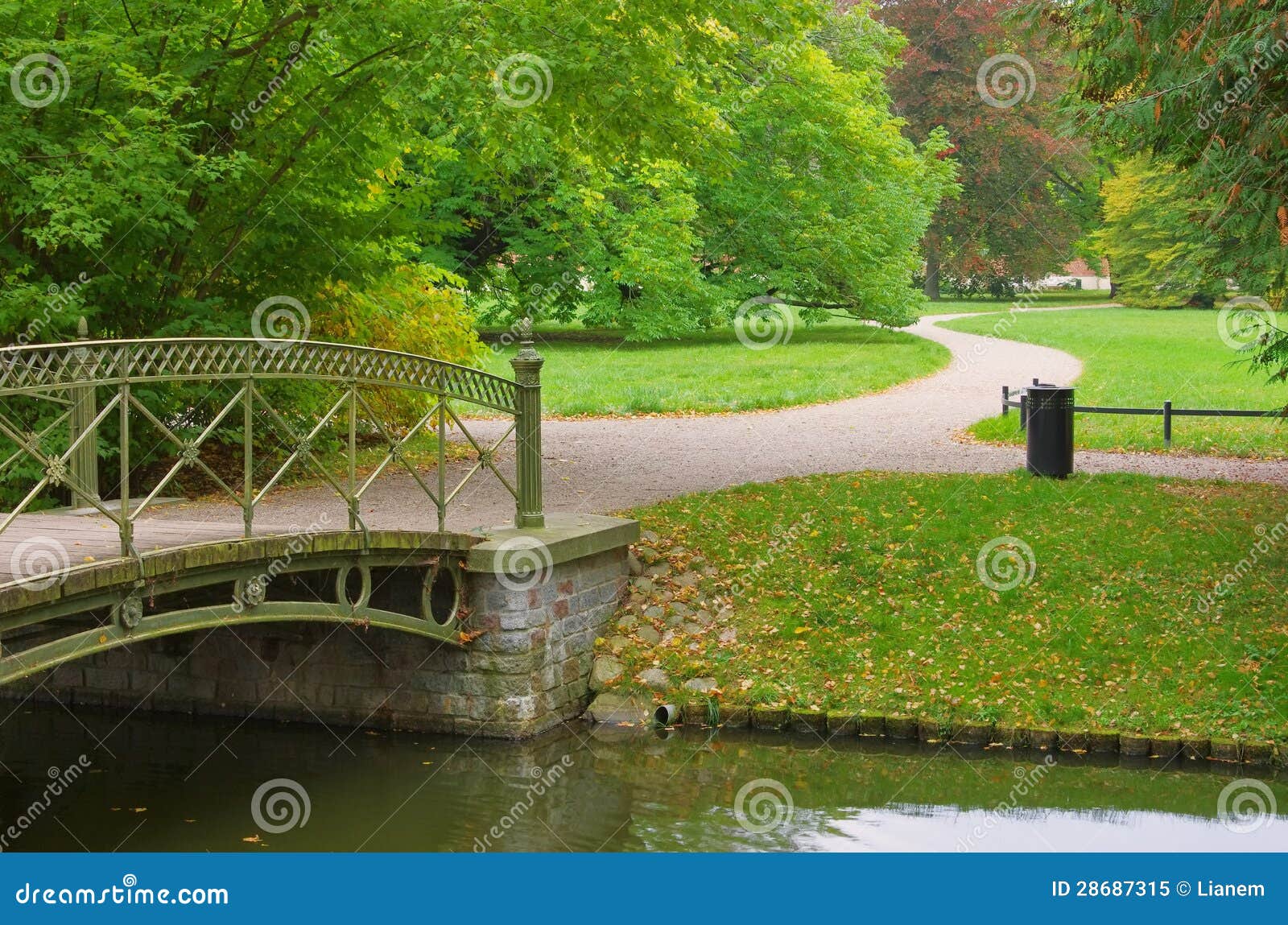 Small bridge canal stock image. Image of leaves, river - 28687315