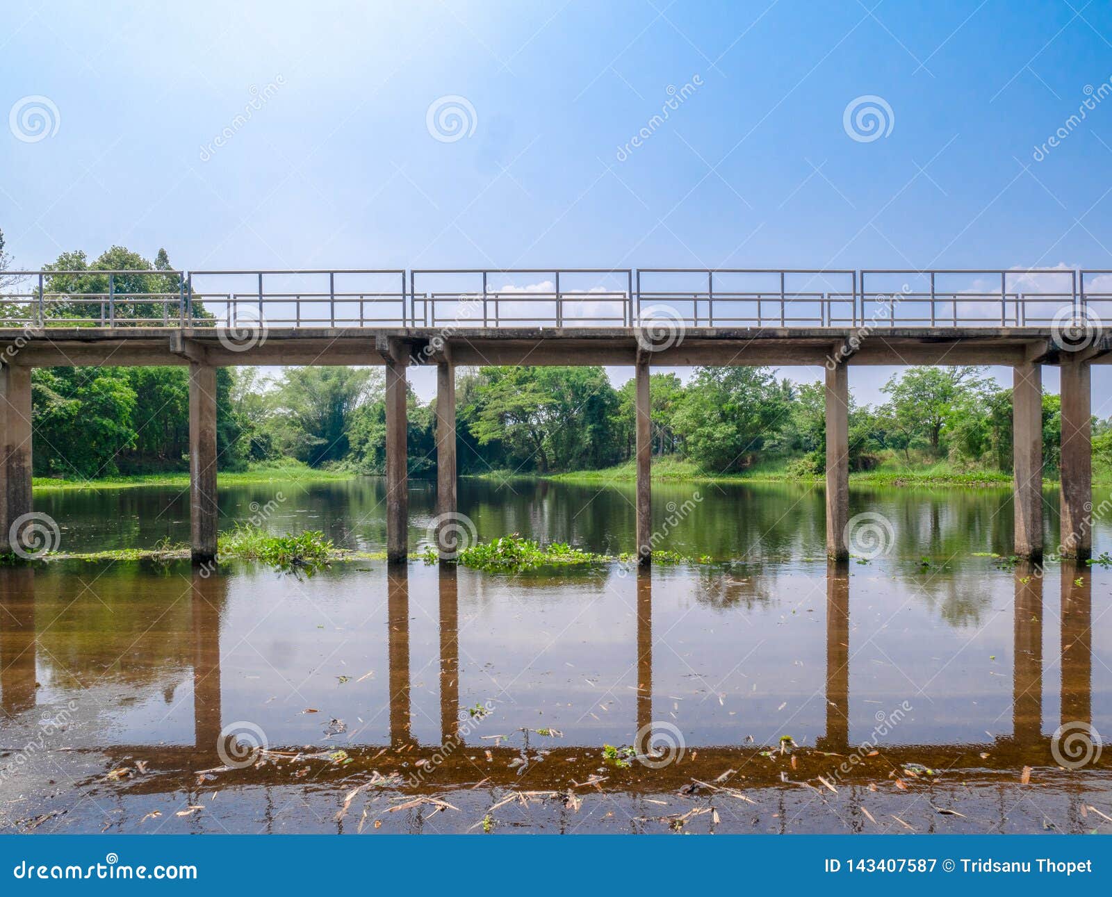 Small Bridge of Dam or River Stock Image - Image of iconic, hydro ...