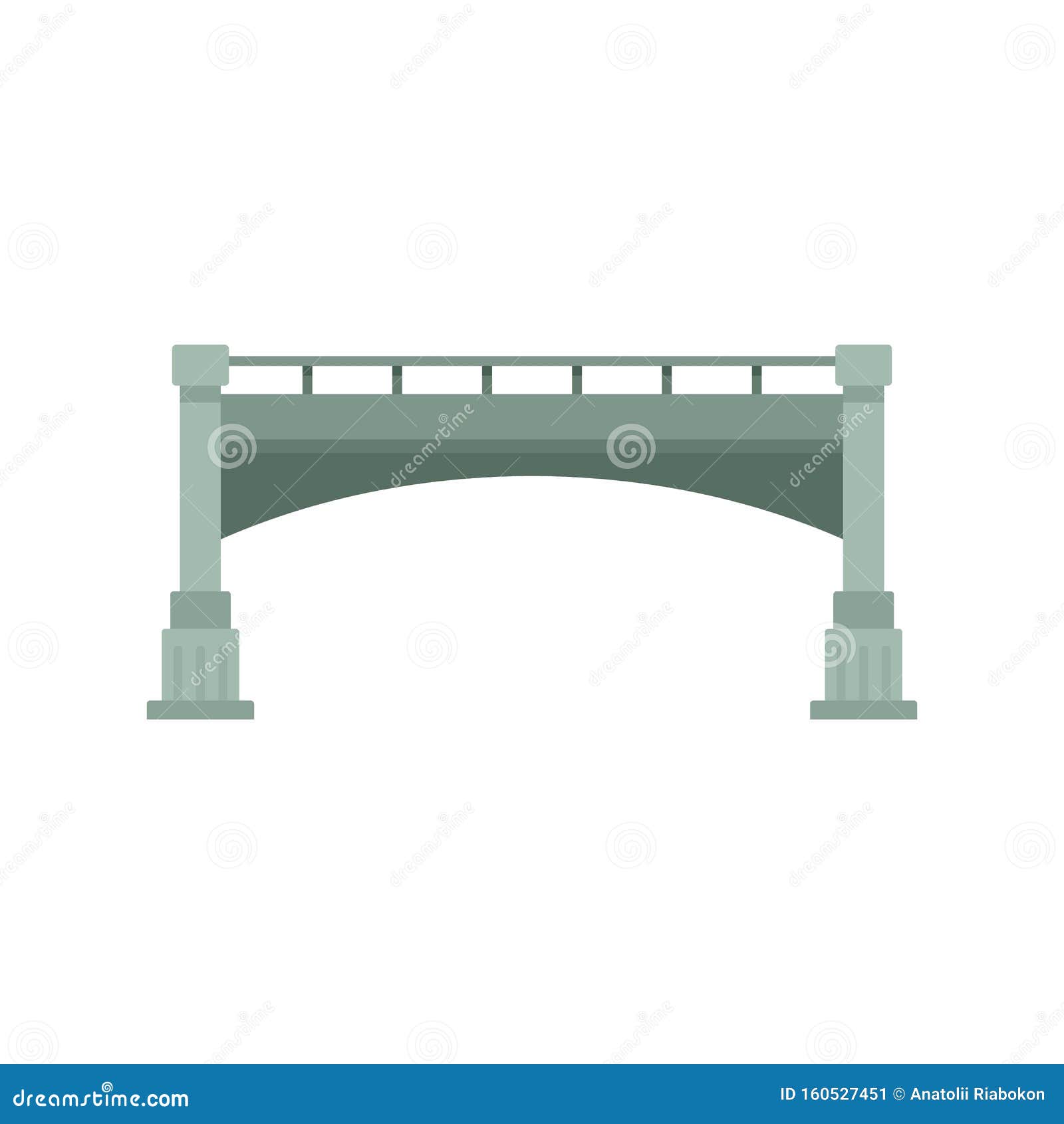 Small Bridge Icon, Flat Style Stock Vector - Illustration of grey ...