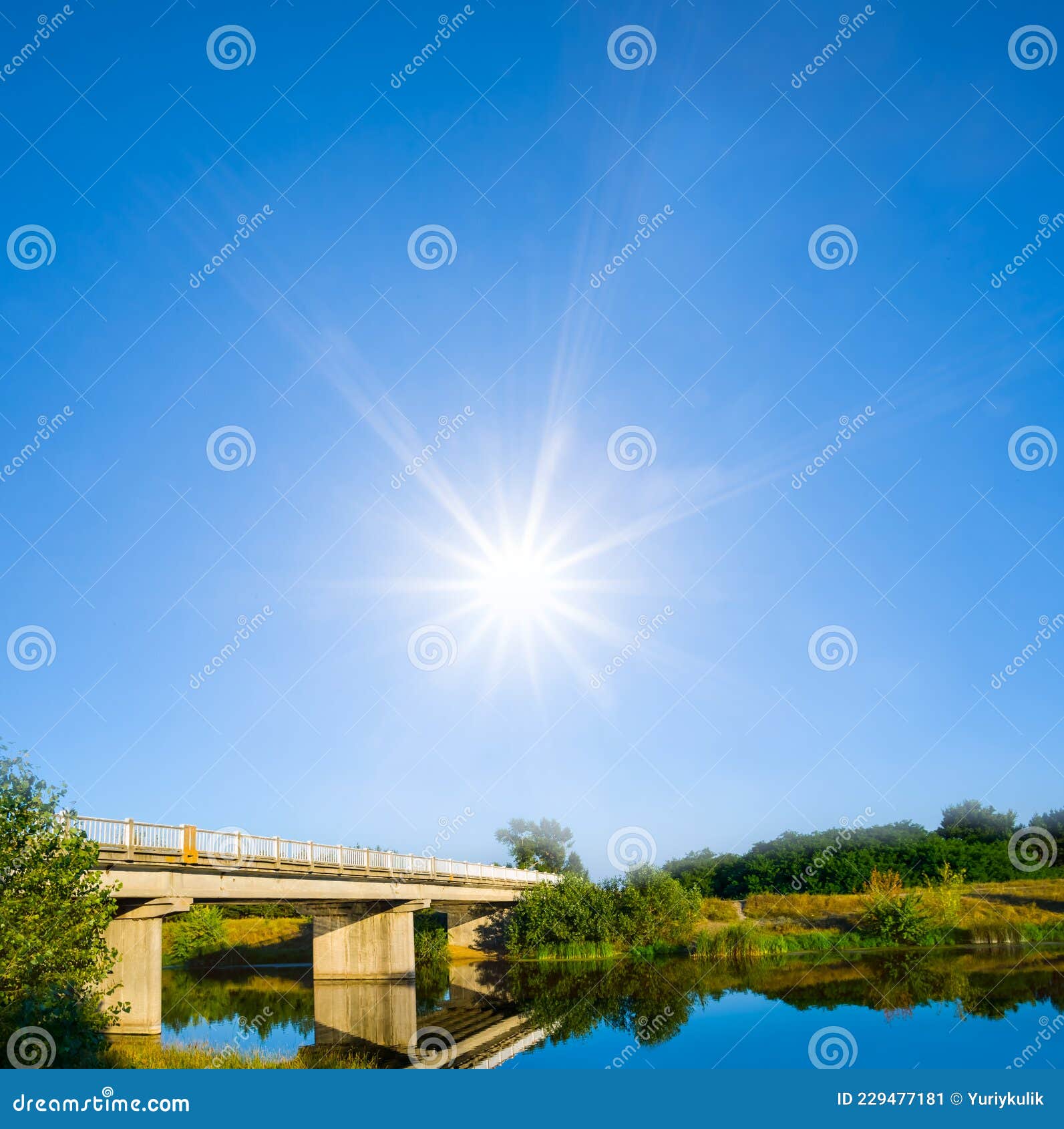Small Bridge Over the River Stock Image - Image of lake, reservoir ...