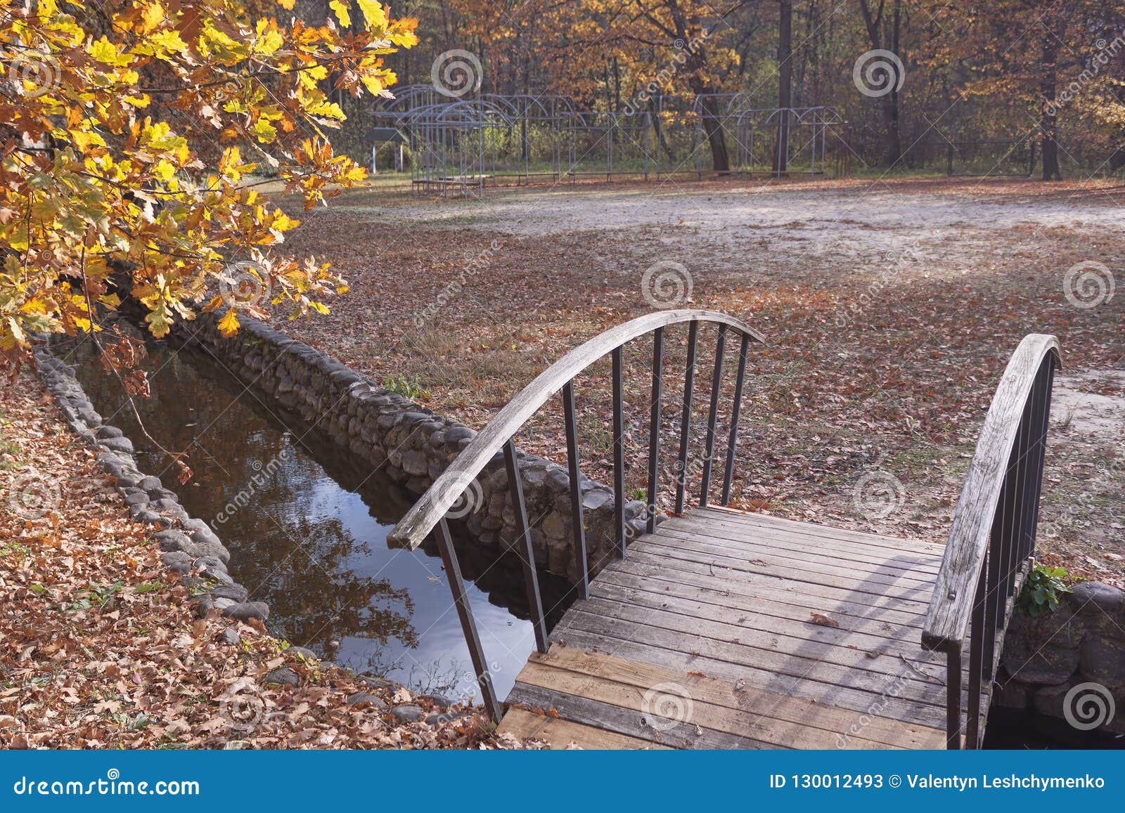 A Small Bridge Over the Stream Stock Image - Image of road, summer ...