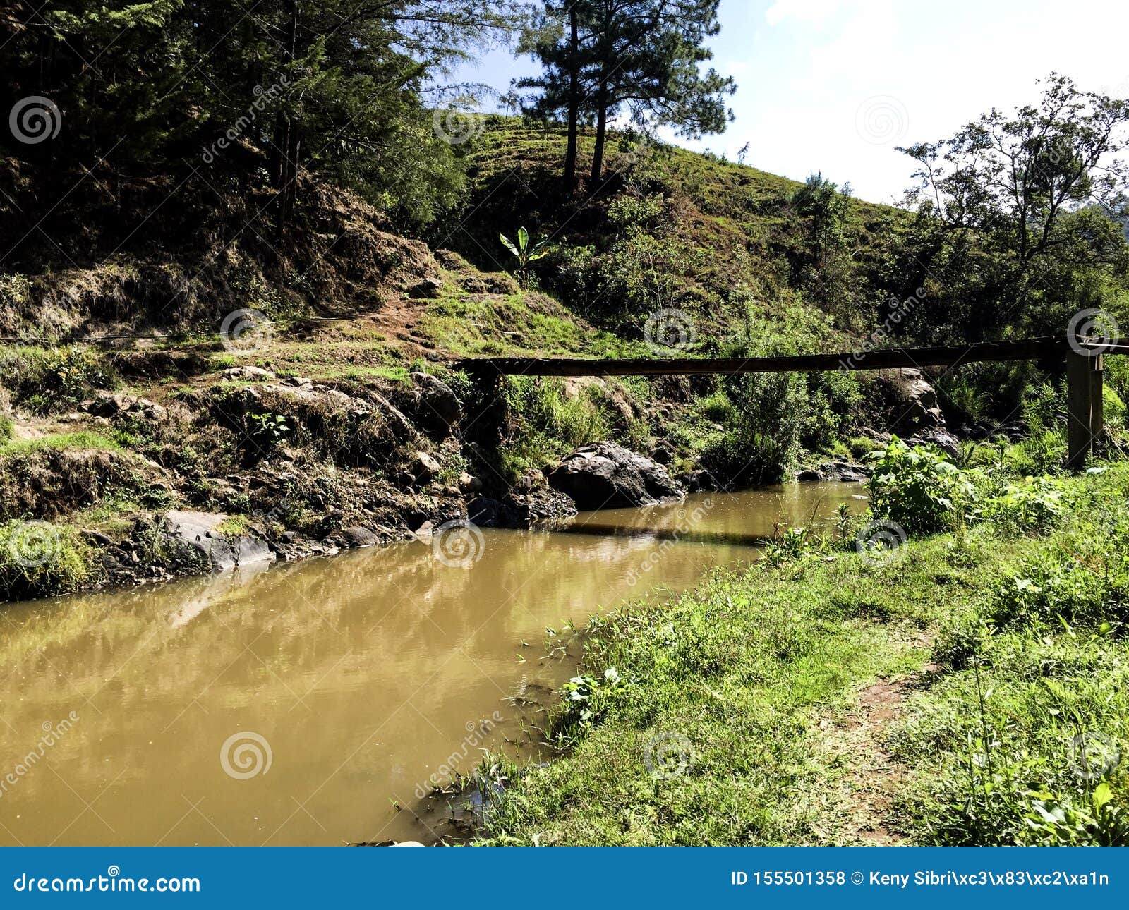 The small mountain bridge stock photo. Image of heaven - 155501358