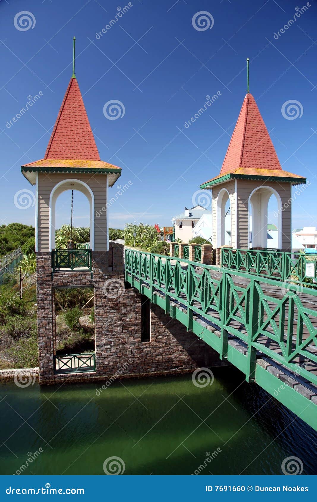 Small Bridge with Towers stock photo. Image of narrow - 7691660