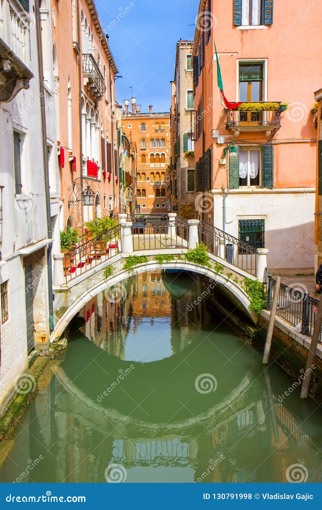 Small Bridge in the Venice Canal Stock Photo - Image of lagoon ...