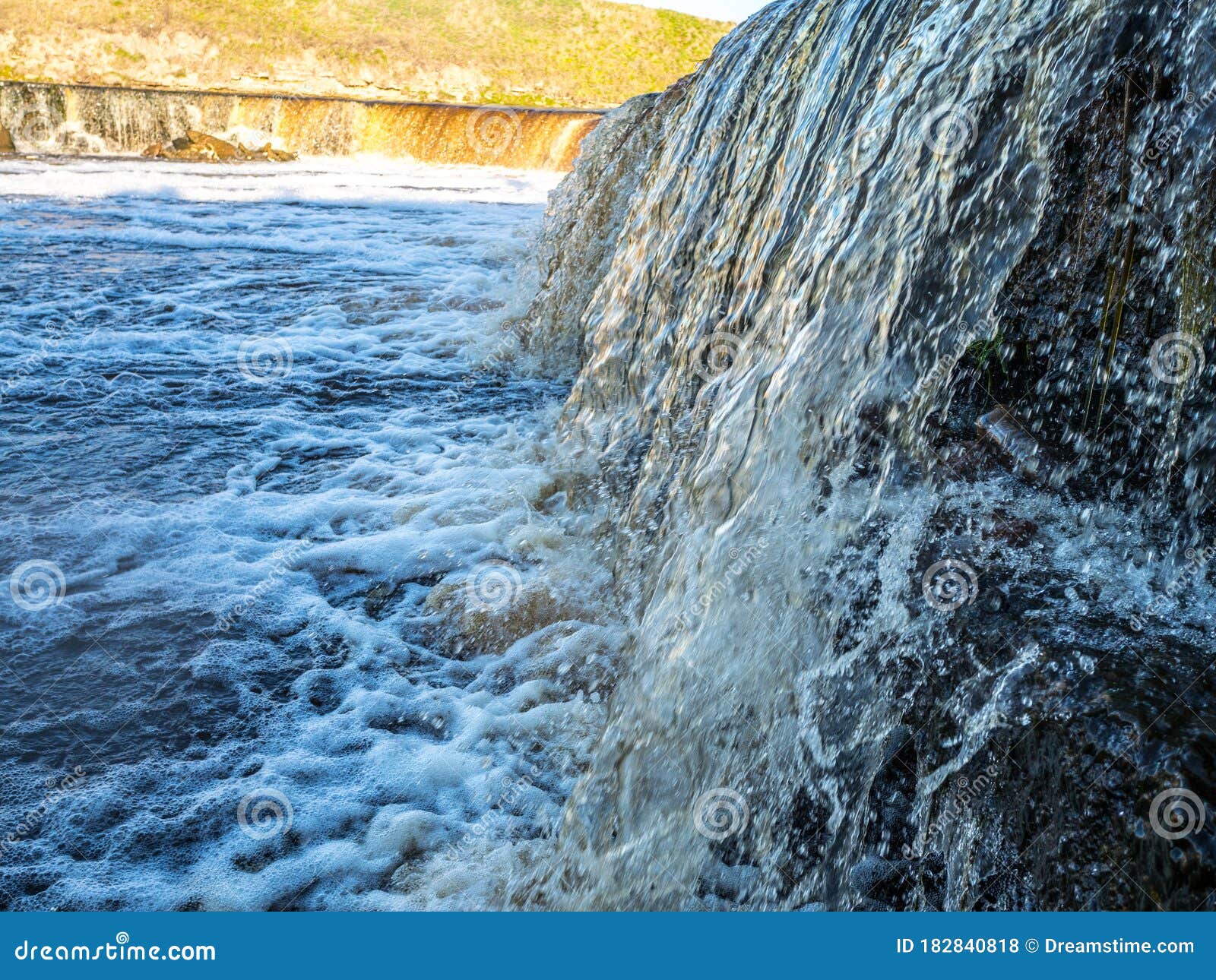 A Small but Bright and Bubbling Waterfall Stock Photo - Image of stone ...