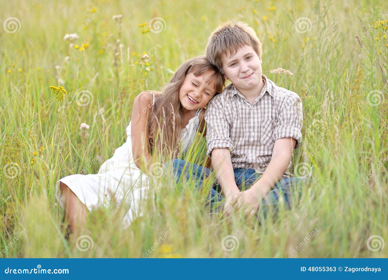 Small Brother and sister stock image. Image of outdoor - 48055363