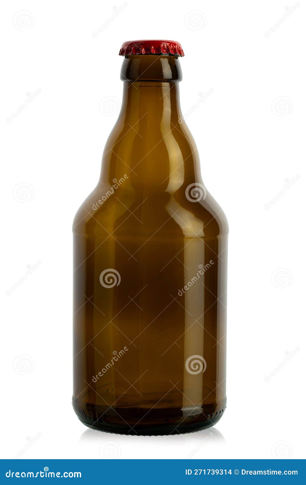 Small Brown Empty Beer Bottle Isolated on White Background Stock Photo ...