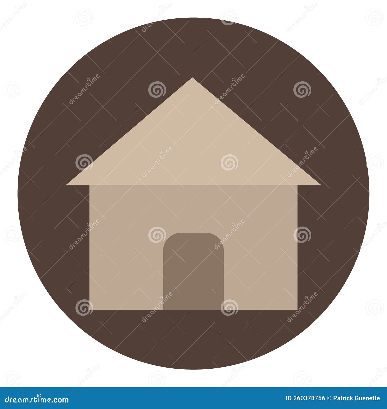 Small brown house, icon stock vector. Illustration of building - 260378756