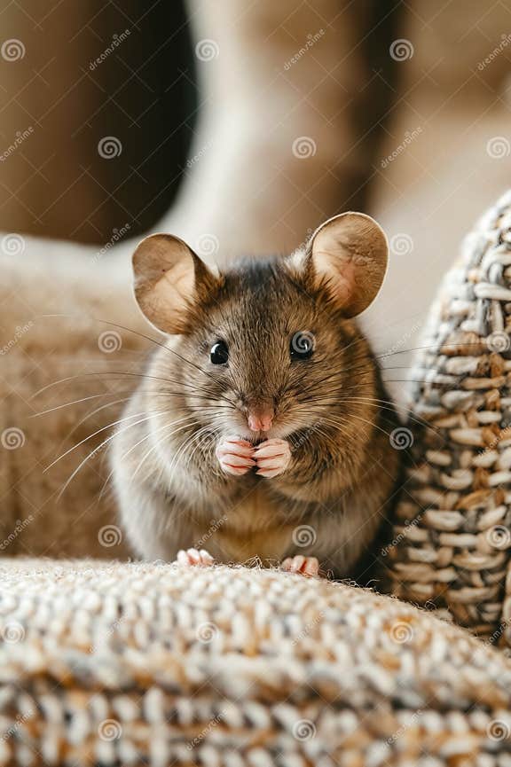 A Small Brown Mouse Sitting on Top of a Scratching Post. Generative AI ...