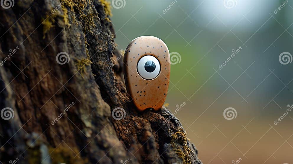 A Small Brown Object Sticking Out of a Tree, AI. Pareidolia. Stock ...