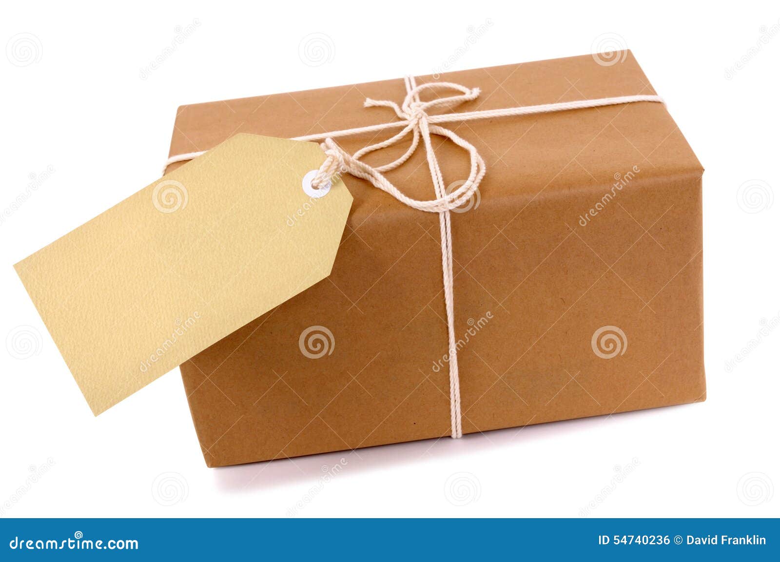 Small Brown Paper Parcel Package, Blank Label, Copy Space Stock Photo ...