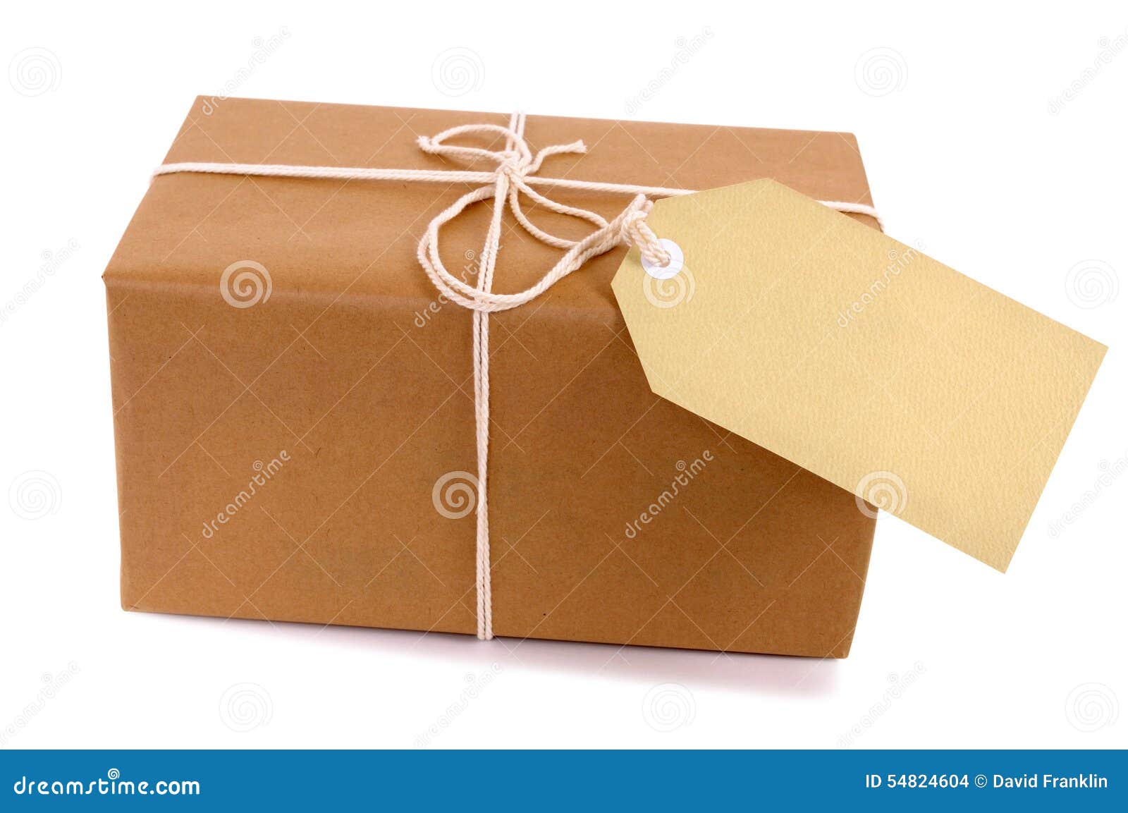 Small Brown Parcel Package, Manila Label Stock Photo - Image of side ...