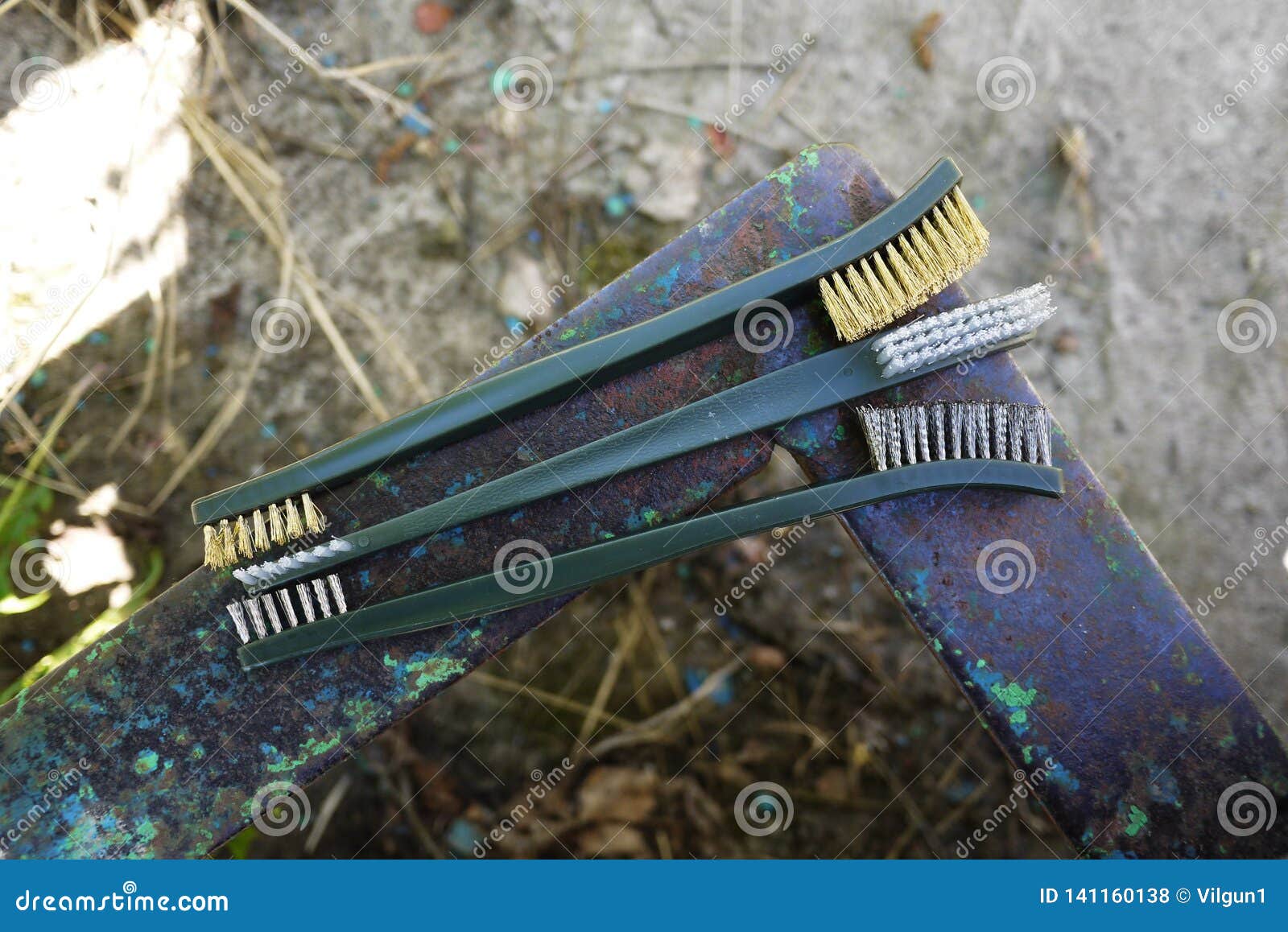 Small Brushes for Cleaning Rust. Stock Photo - Image of blue, glass ...