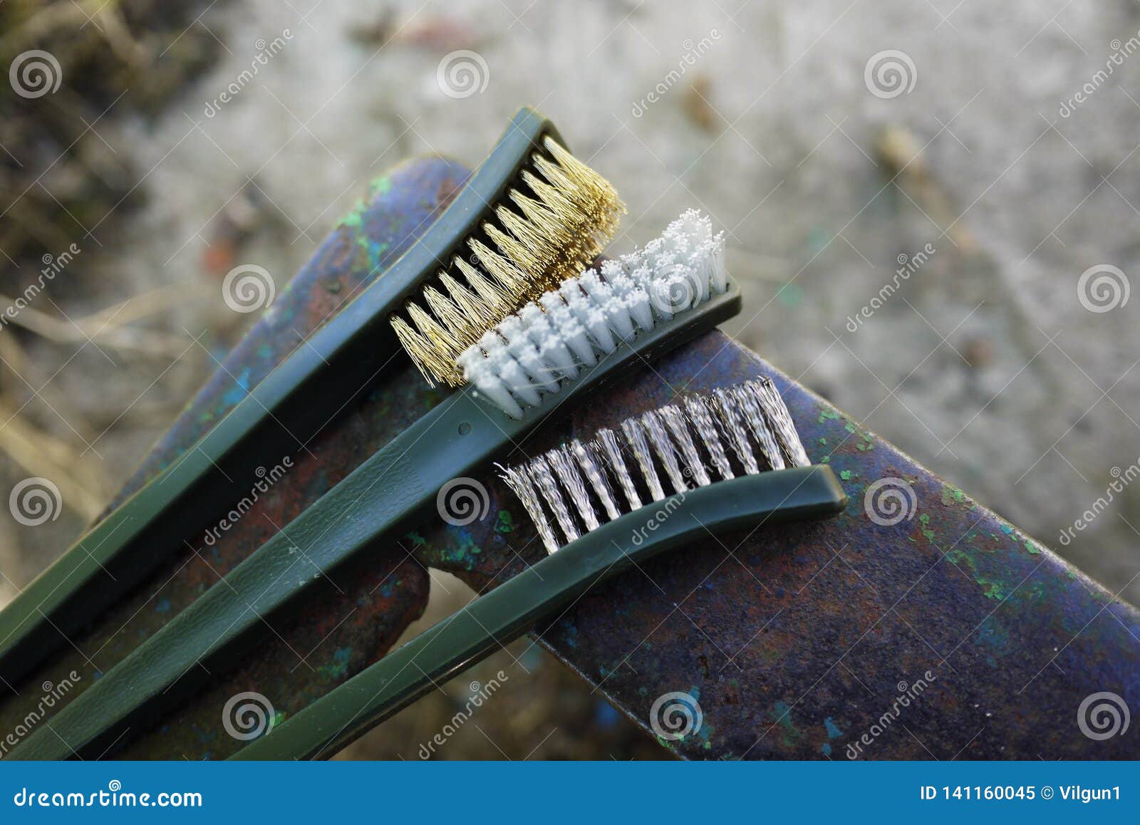 Small Brushes for Cleaning Rust. Stock Image - Image of rain, glass ...