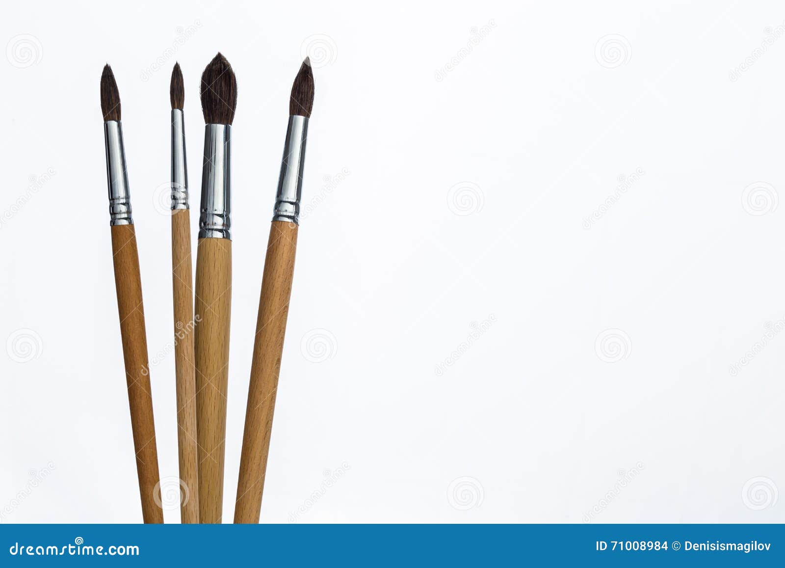 Small Brushes Isolated on White Stock Photo - Image of copy, creativity ...