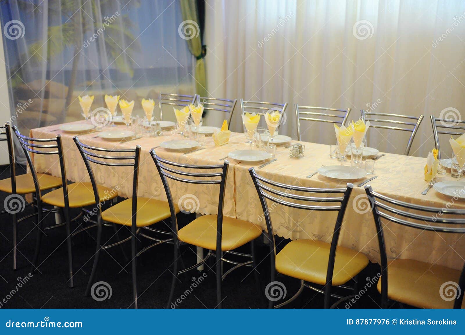 Small Budget Cheap Banquet Hall Stock Photo - Image of table, partying ...